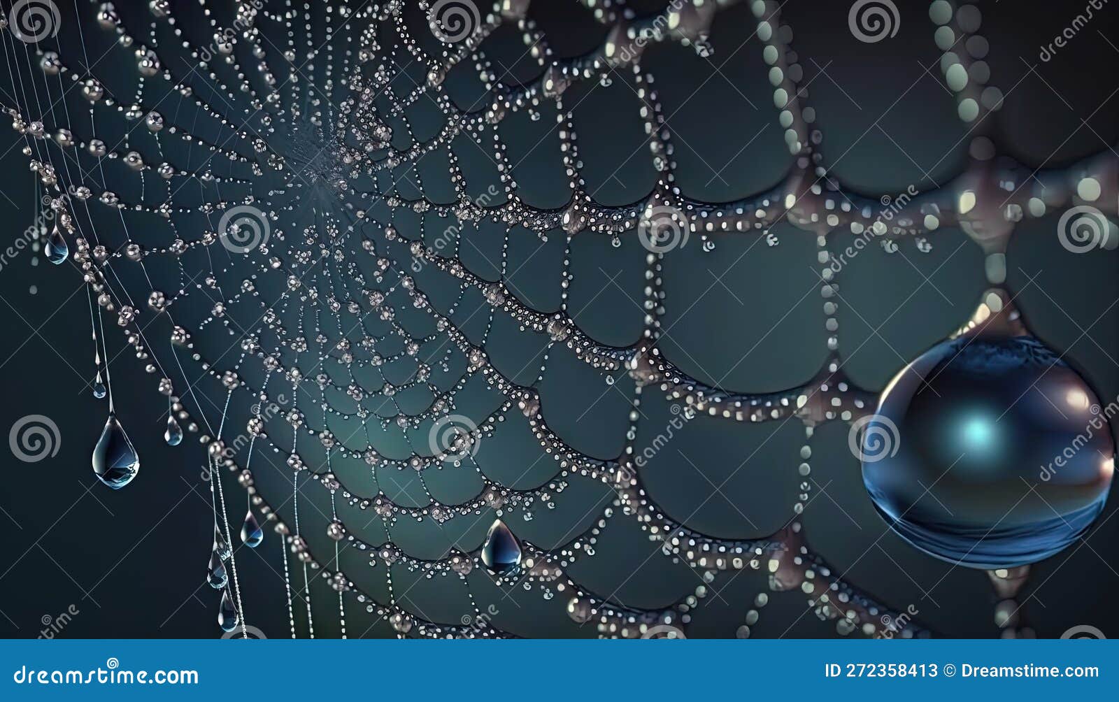 A Spider Web with Water Drops Hanging from it S Sides Stock ...