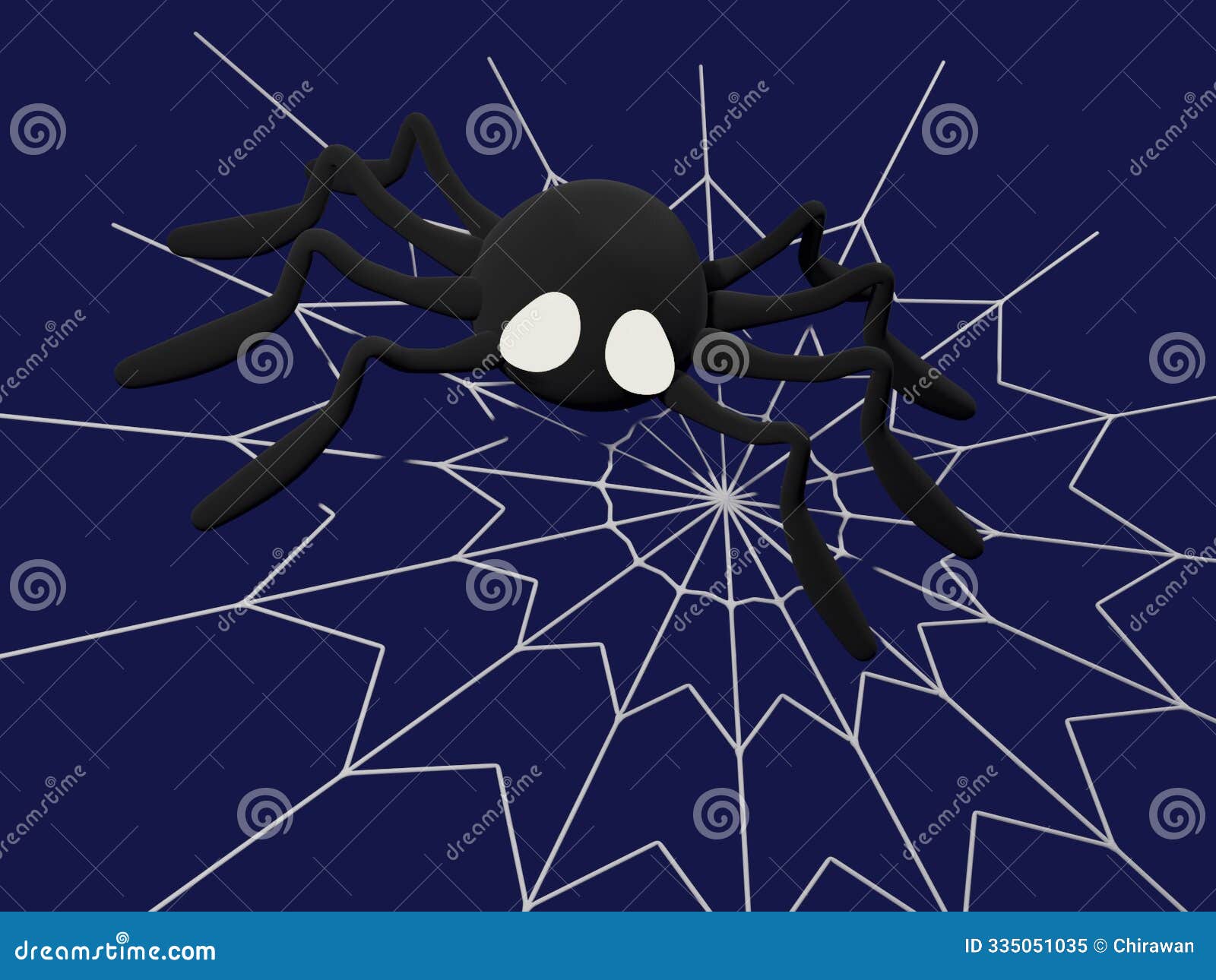 Spider On White Spider Web Clipart On Blue Background Stock ...