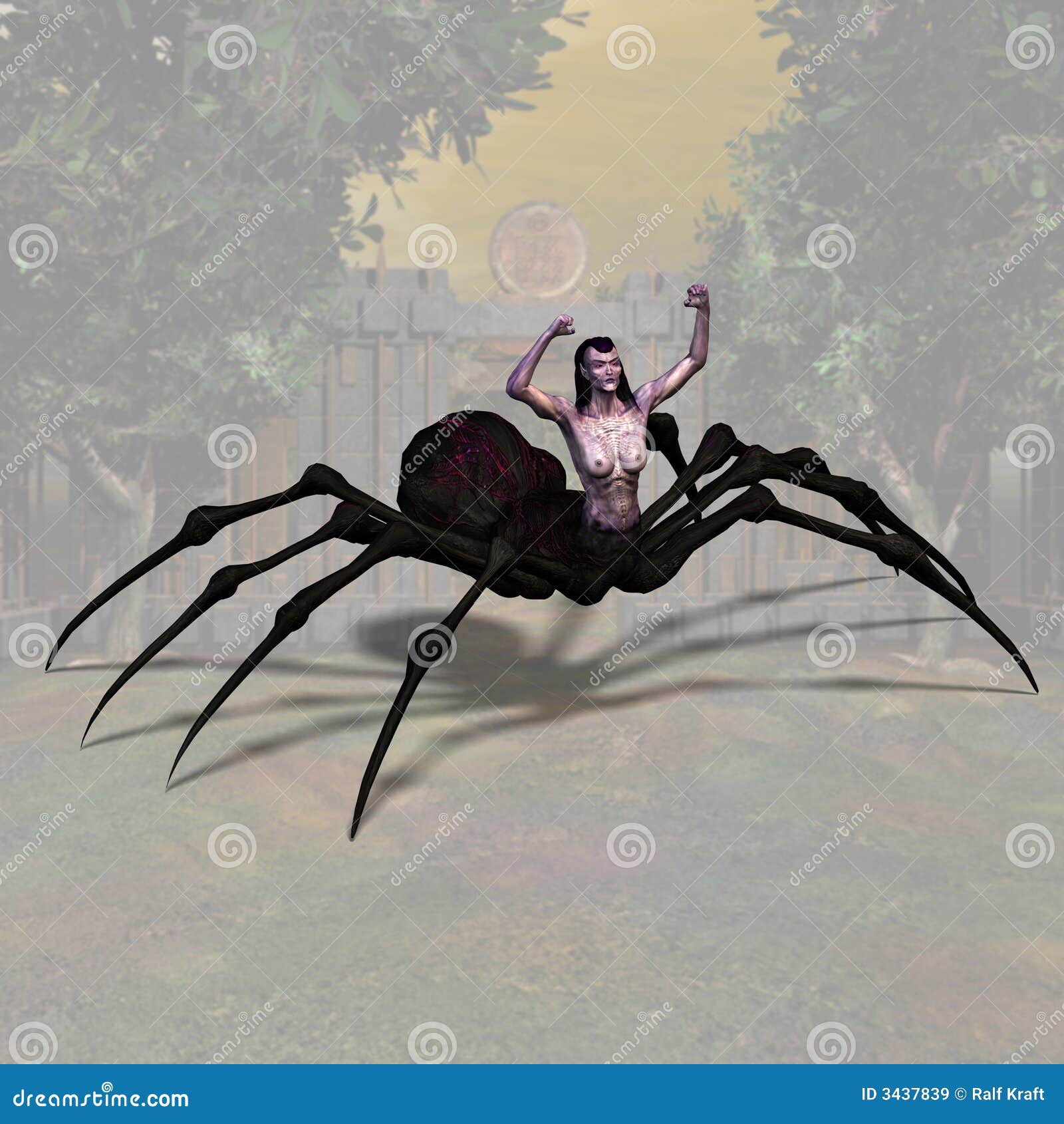 Spider Woman Golden Eyes Cartoon Vector | CartoonDealer.com #134410075