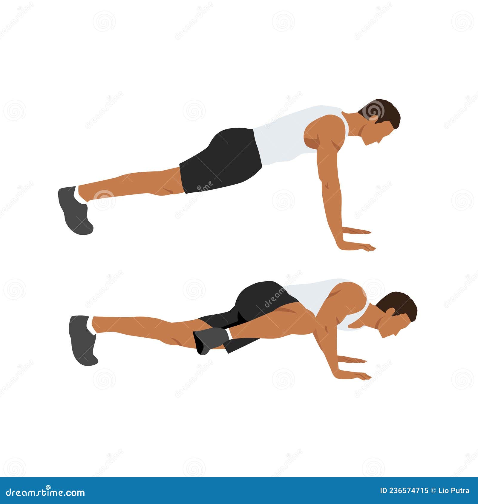 Spiderman Push Ups Exercise. Flat Vector Stock Illustration ...