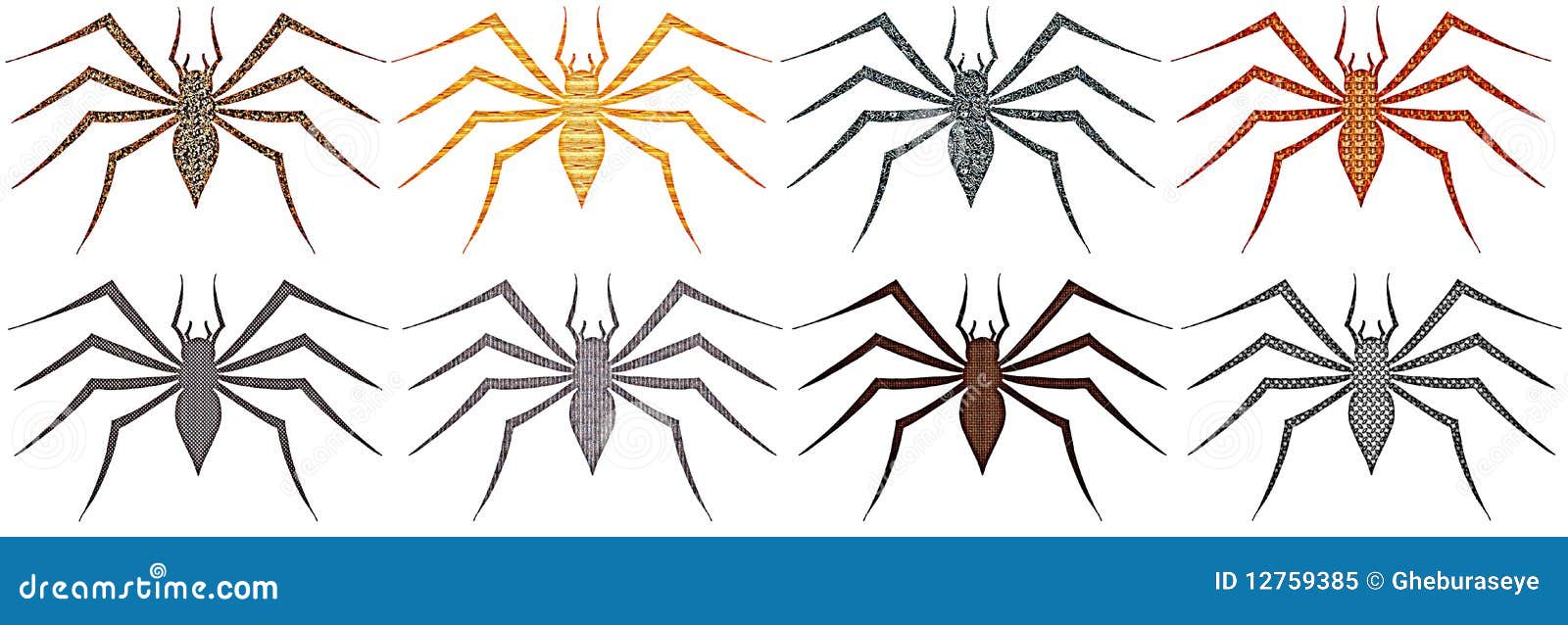 Set of Colorful Artistic Isolated Spiders, Art, Insect. Stock ...