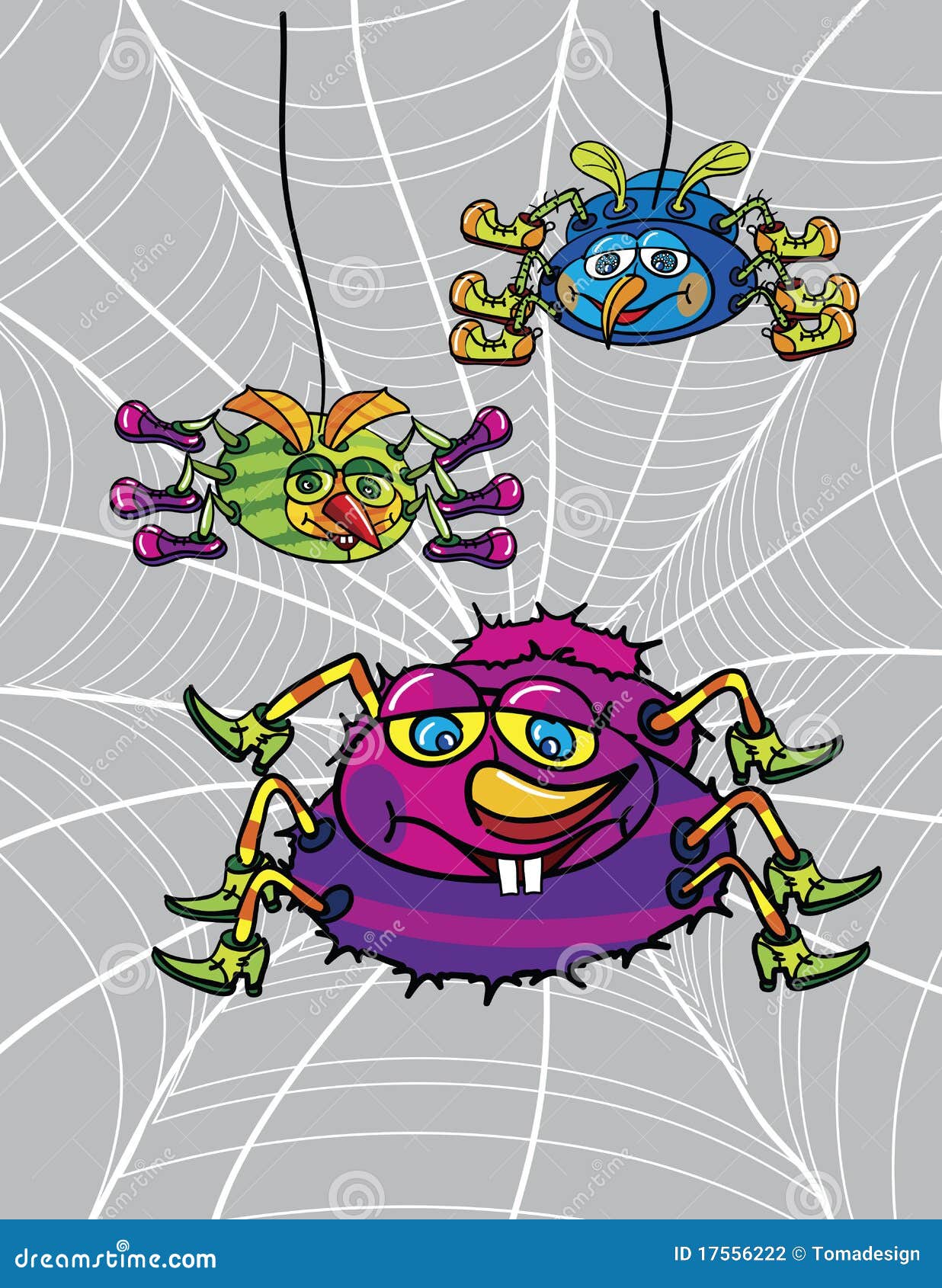 Spiders cartoon stock vector. Illustration of abstract - 17556222
