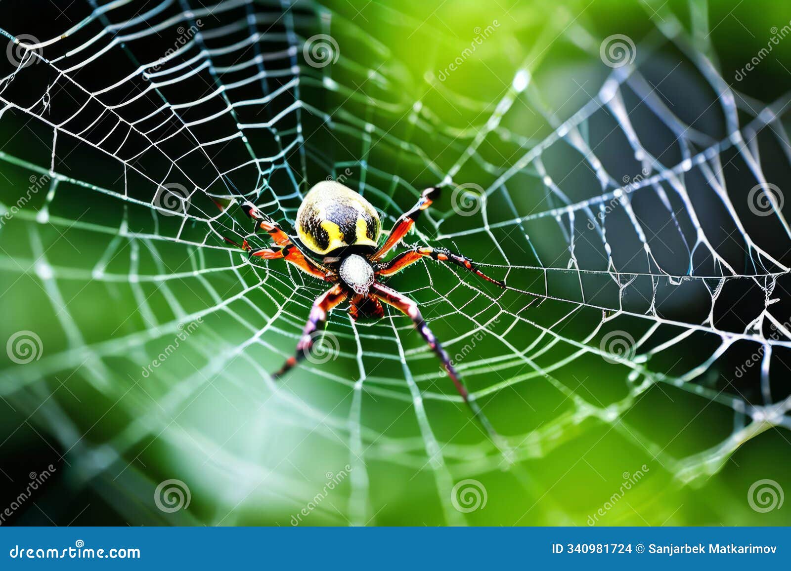 Spiders Web in Motion Freeze the Motion of a Spider Crawling Acr Stock ...