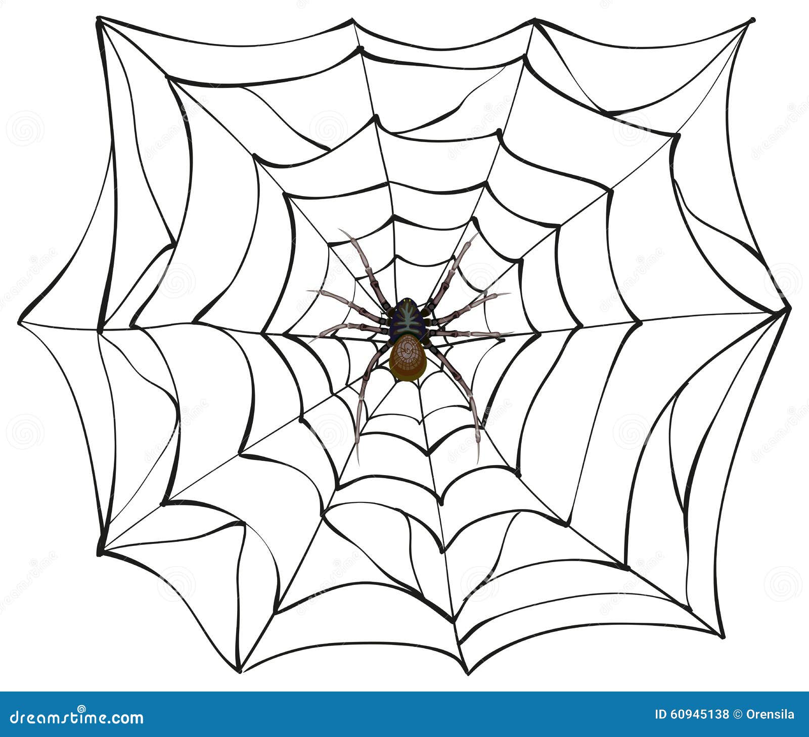 Spiderweb. Big Spider Web. Scary Spider Of Web. Poison Spider Vector ...