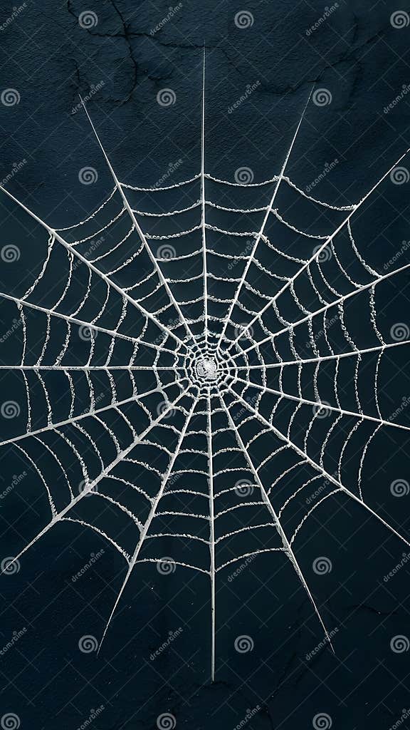 Spiderweb Crack Creates Abstract Pattern on Dark Textured Surface Stock ...