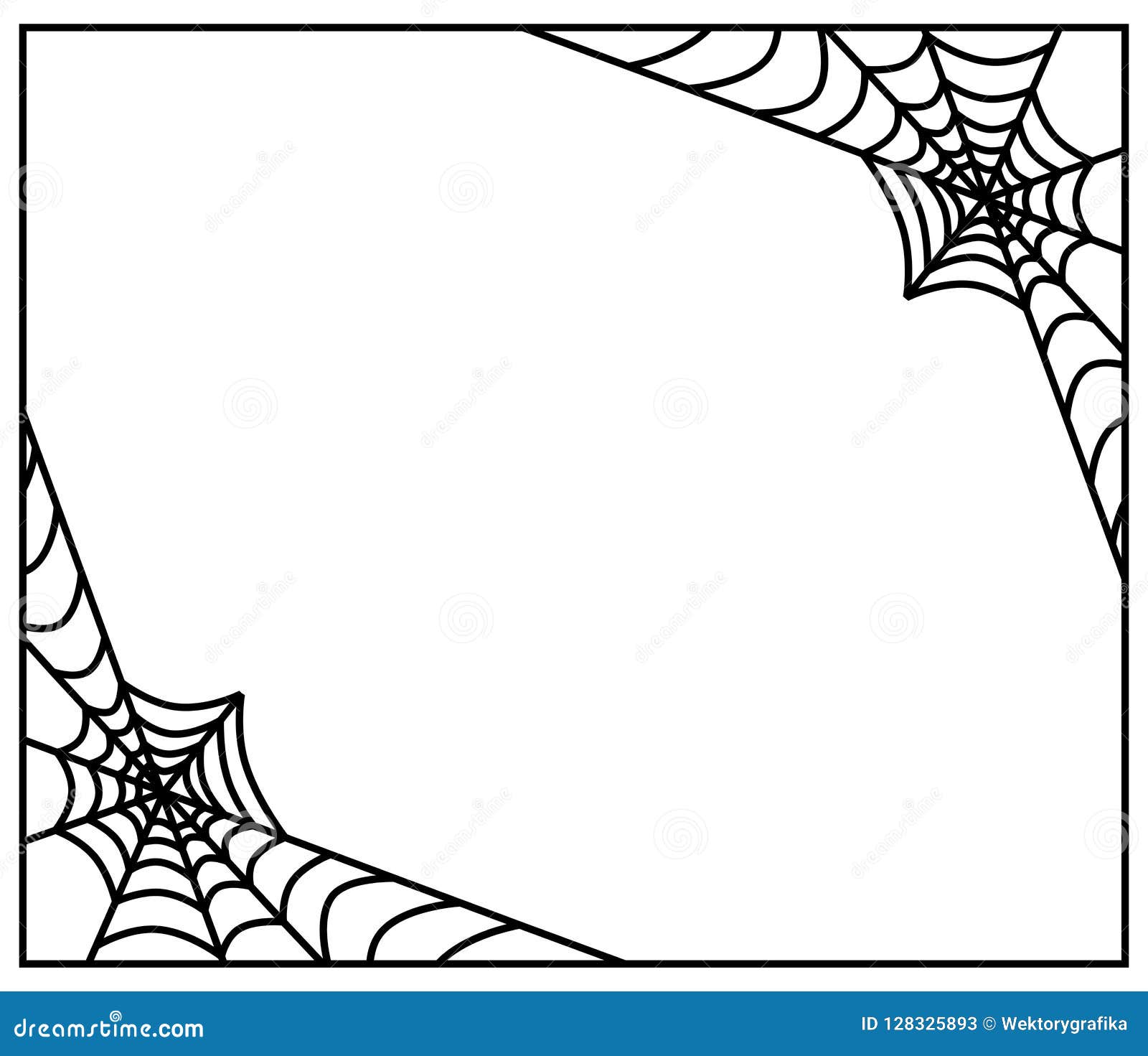 Spiderweb Frame, Border, Divider Isolated On White Background Stock ...
