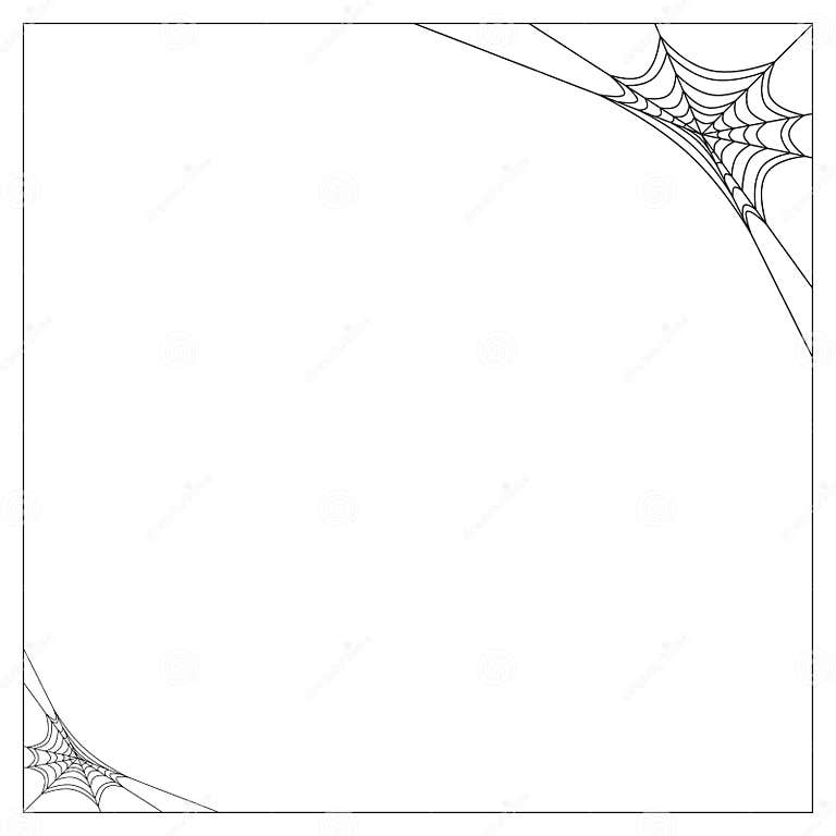 Spiderweb Frame, Border, Divider Isolated on White Background Stock ...