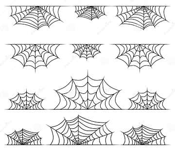 Spiderweb Frame, Border, Divider Isolated on White Background Stock ...