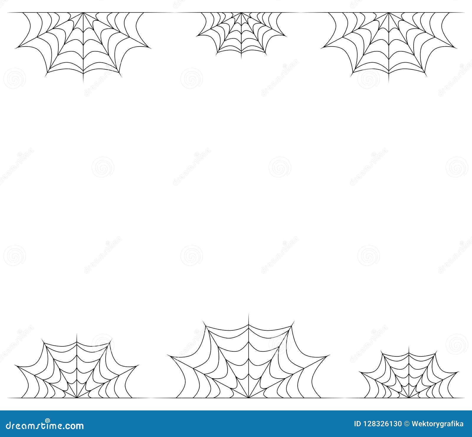 Spiderweb Frame, Border, Divider Isolated on White Background Stock ...