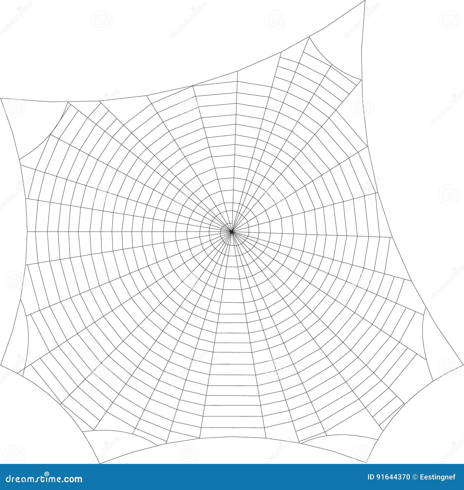Spiderweb. Isolated on White Background. Vector Outline Illustration ...