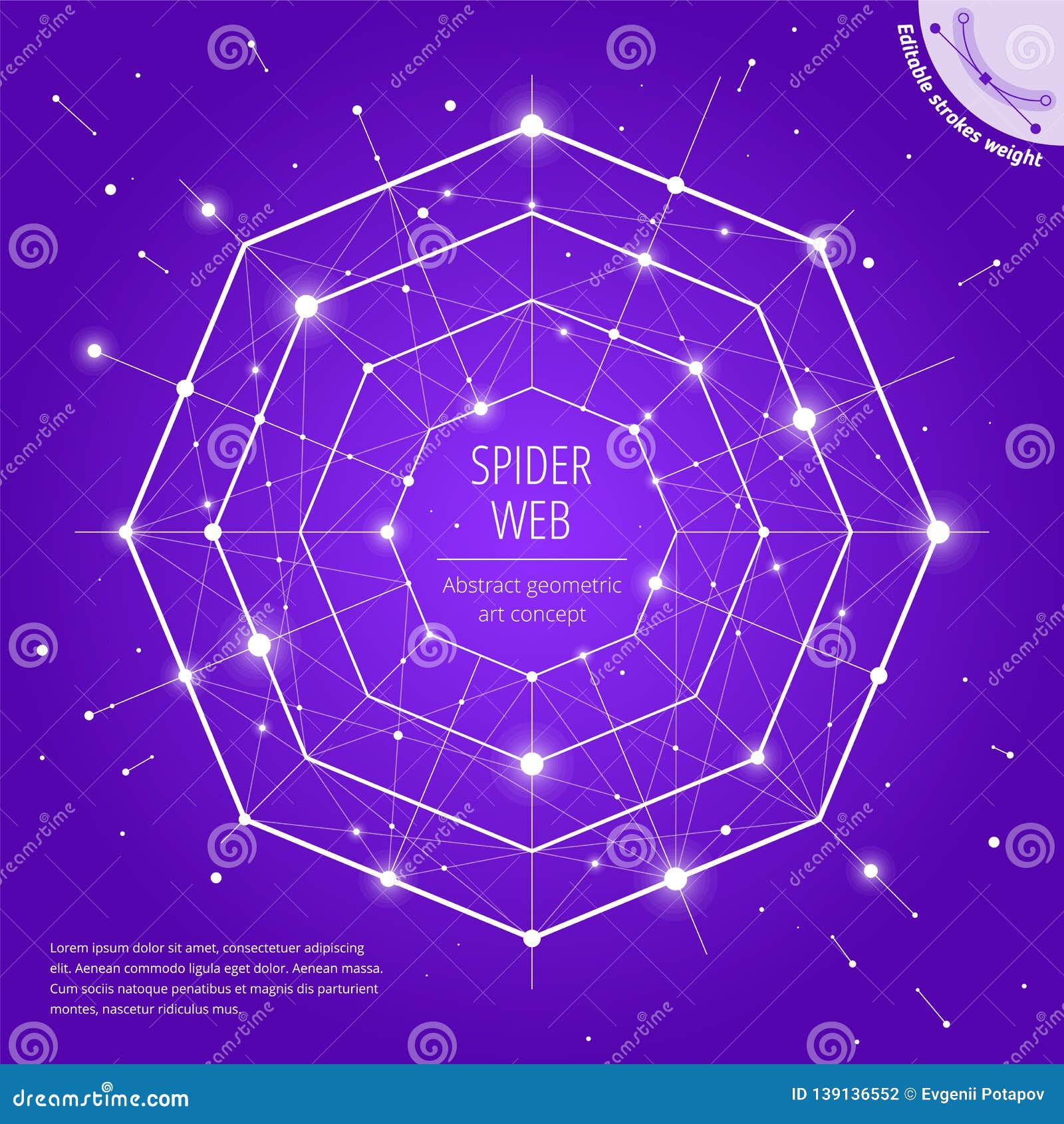 The Spiderweb and Network Geometric Art Concept Stock Vector ...
