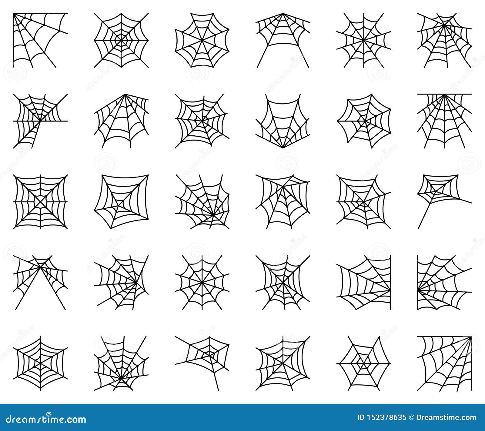 Spiderweb Set, Different Type of Cobweb Vector Stock Vector ...