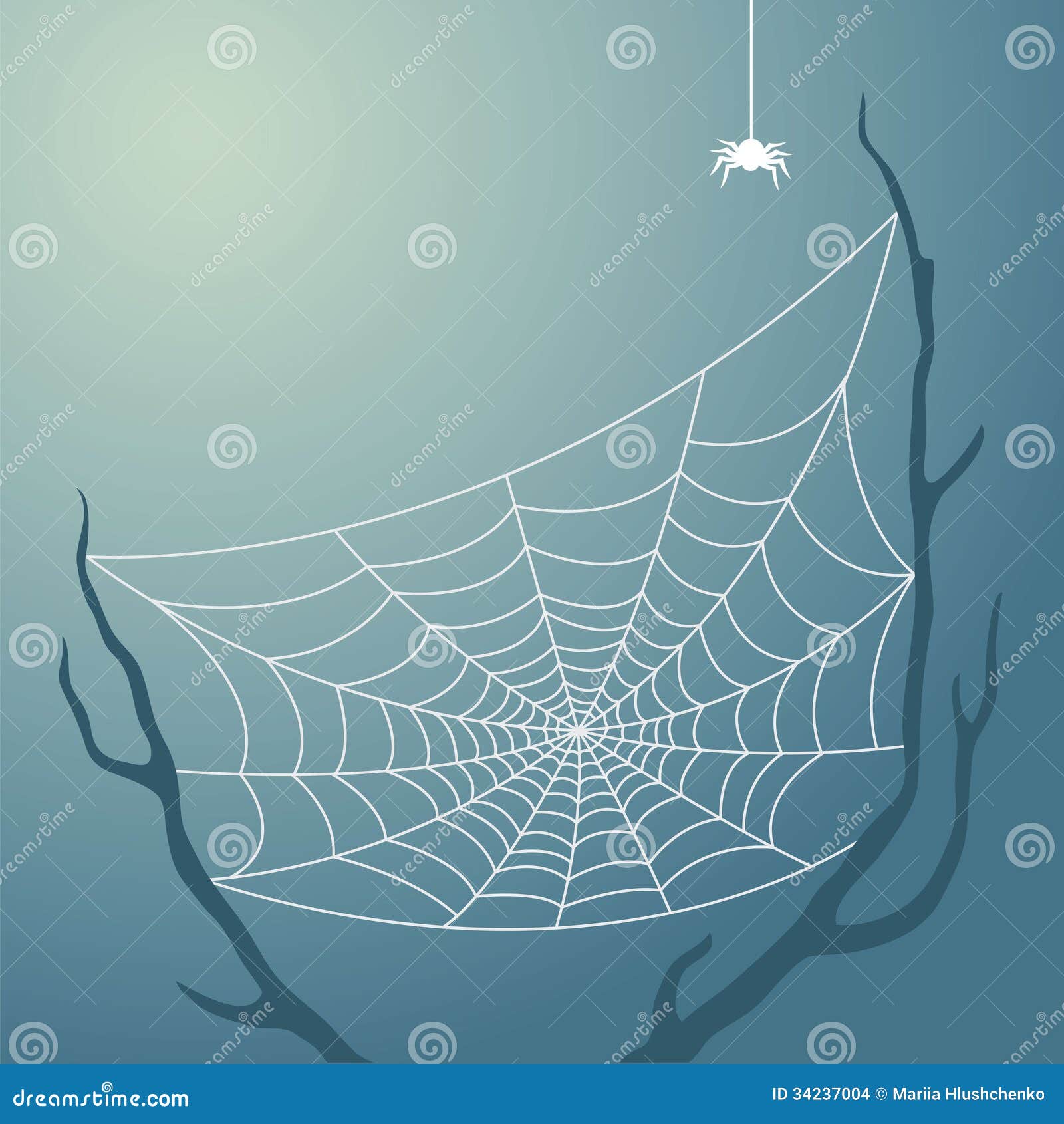 Spiderweb stock vector. Illustration of cobweb, blue - 34237004