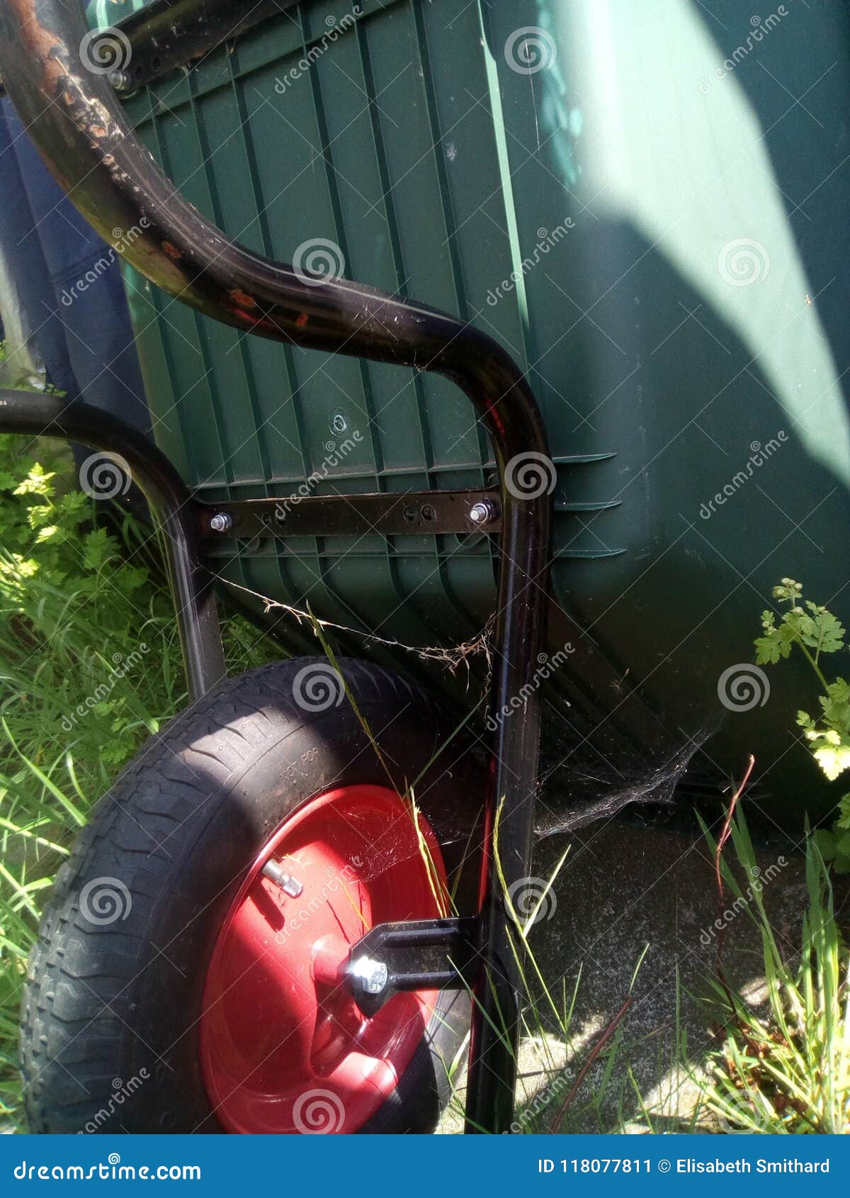 Wheelbarrow stock image. Image of wheelbarrow, spiderwebs - 118077811