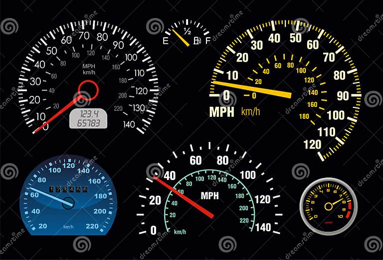 Spidometer 2 stock vector. Illustration of dashboard, mileage - 5745452