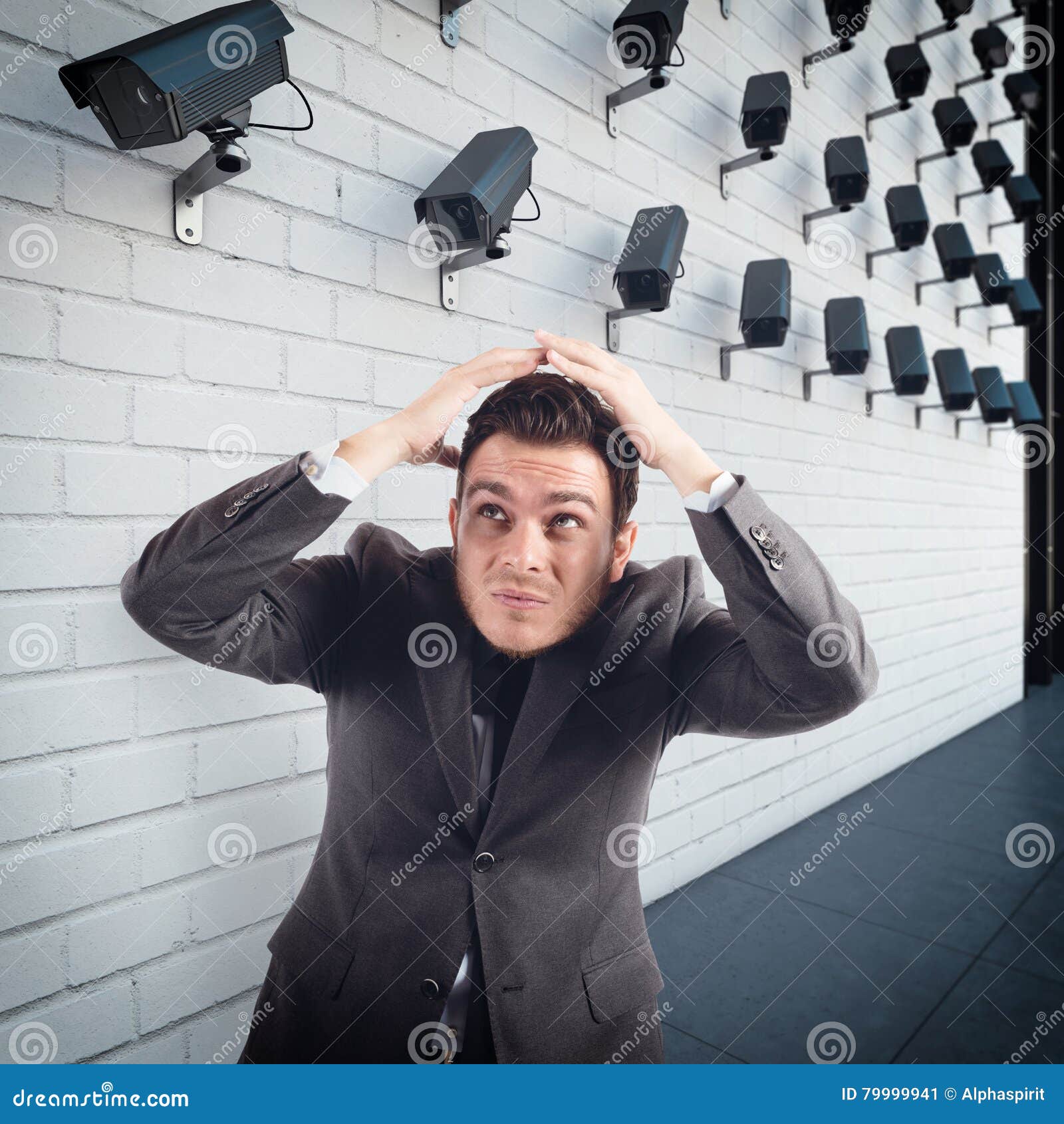 Spied. 3D Rendering stock image. Image of privacy, anxious - 79999941