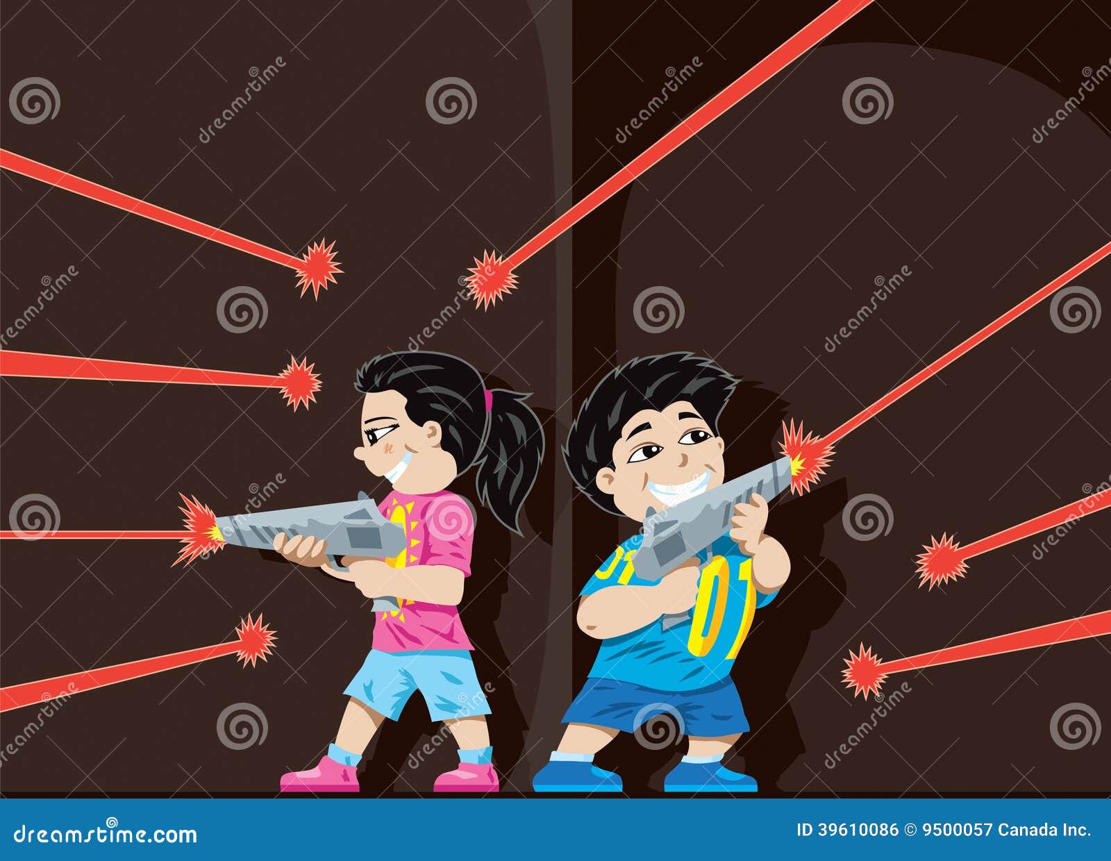 Spiel von Laser-Tag vektor abbildung. Illustration von spieler - 39610086