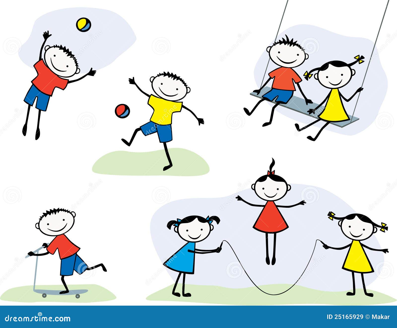 Spielen der Kinder vektor abbildung. Illustration von springen - 25165929