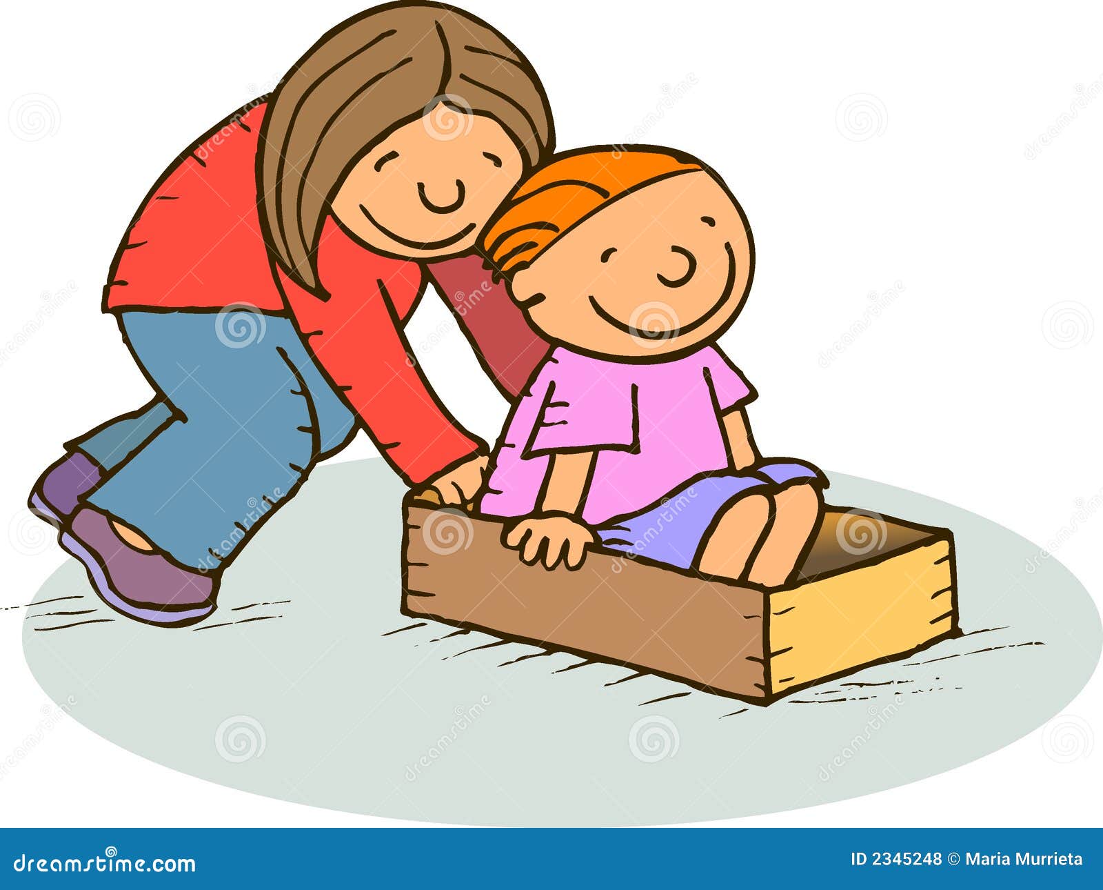 Spielen mit einem Kasten vektor abbildung. Illustration von karikatur ...