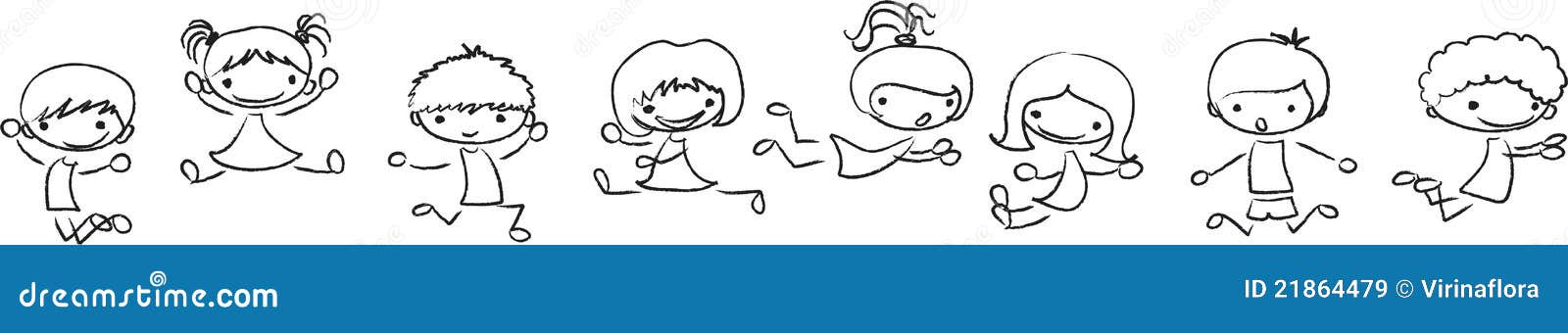 Spielende Und Springende Nette Kinder Vektor Abbildung - Illustration ...