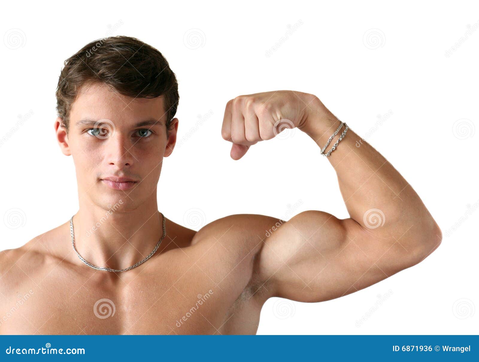 Spier Mens Die Zijn Bicepsen Buigt Stock Foto - Image of buig ...