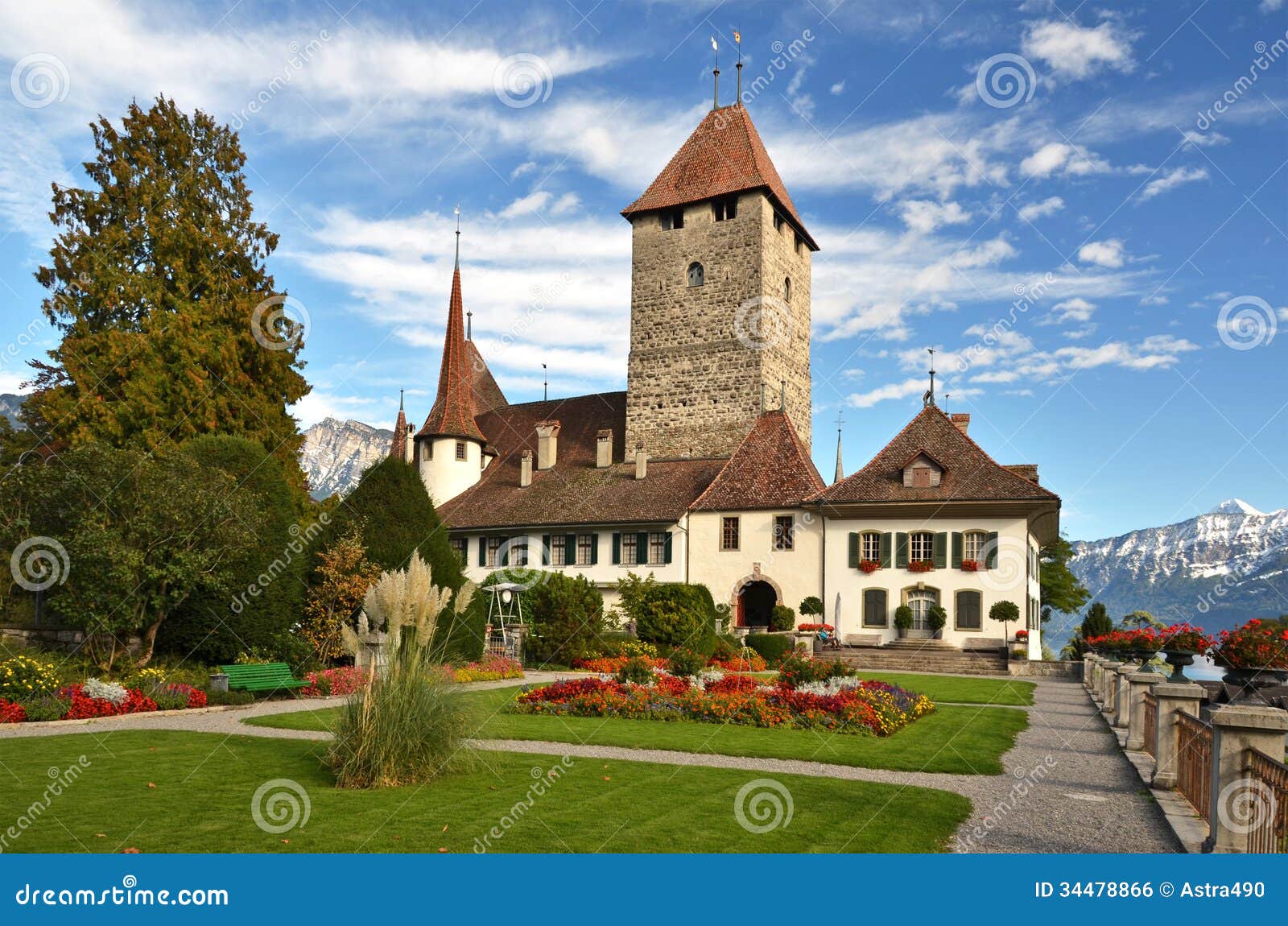 Spiez Castle, Switerland stock photo. Image of fortification - 34478866