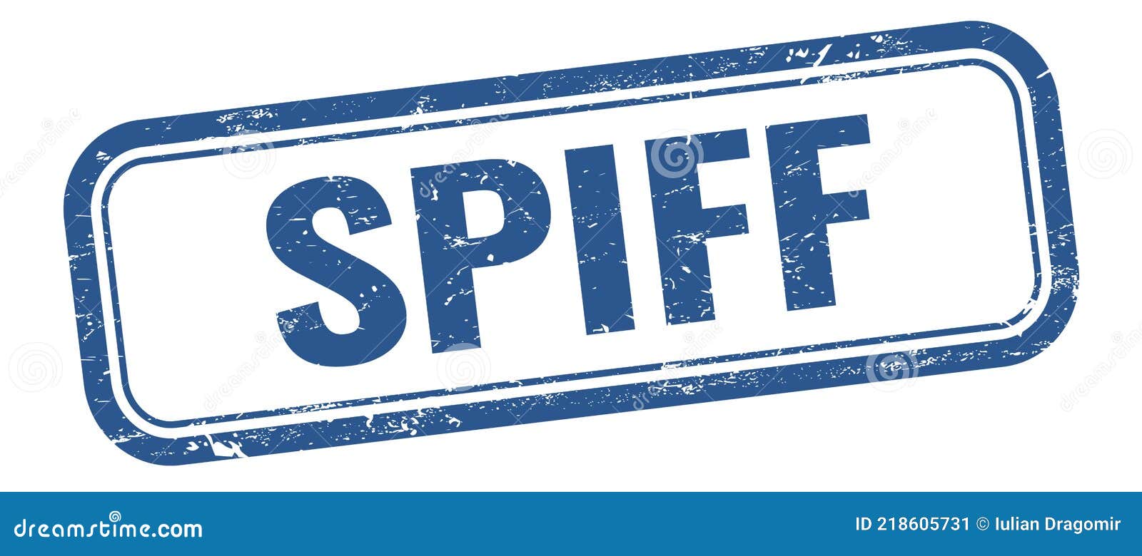 SPIFF Text on Blue Grungy Vintage Stamp Stock Illustration ...