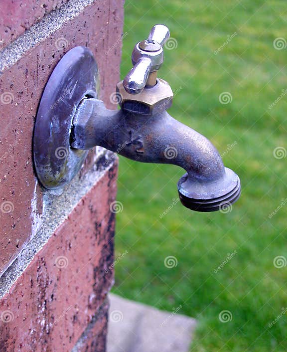 Spigot stock image. Image of spigot, brick, fawcett, faucet - 7431
