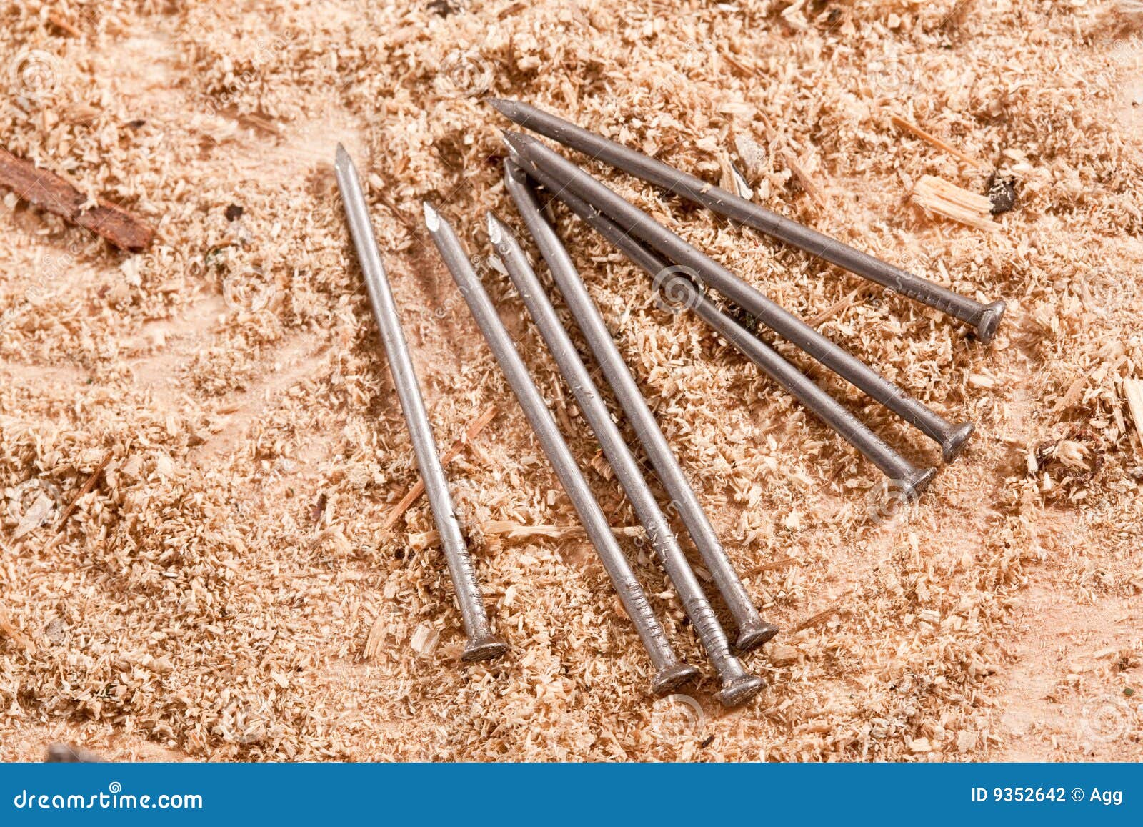 Spijker stock foto. Image of draad, namen, producten, zaagsel - 9352642
