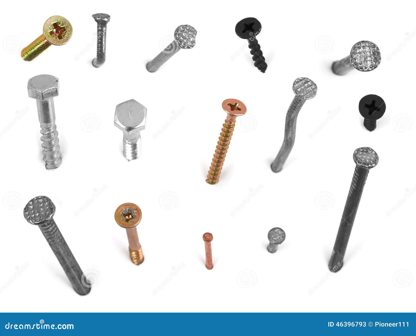 Spikar skruvar fotografering för bildbyråer. Bild av modell - 46396793