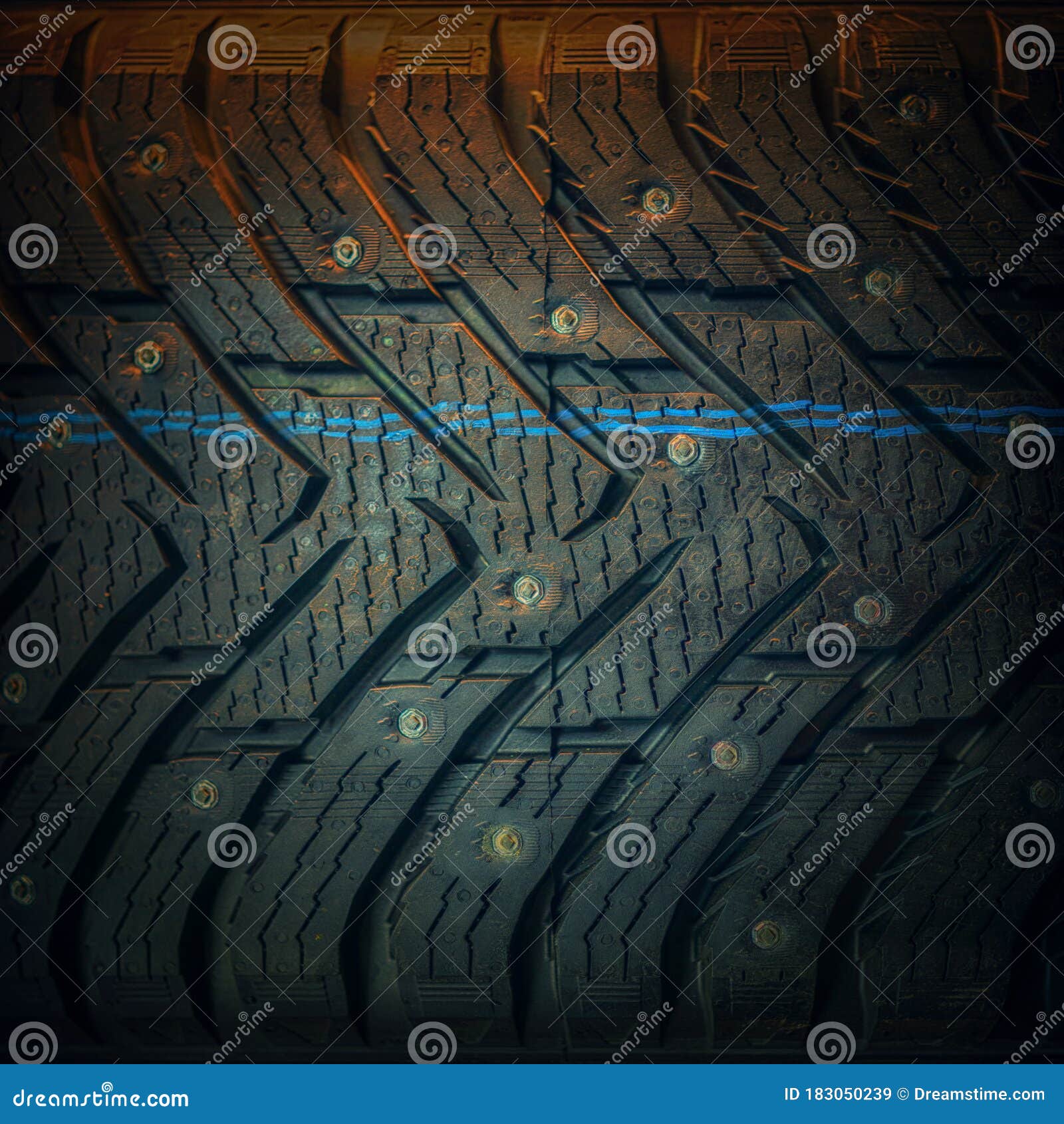 Spike Car Tire, Closeup Tread, Top View Stock Image - Image of shoes ...