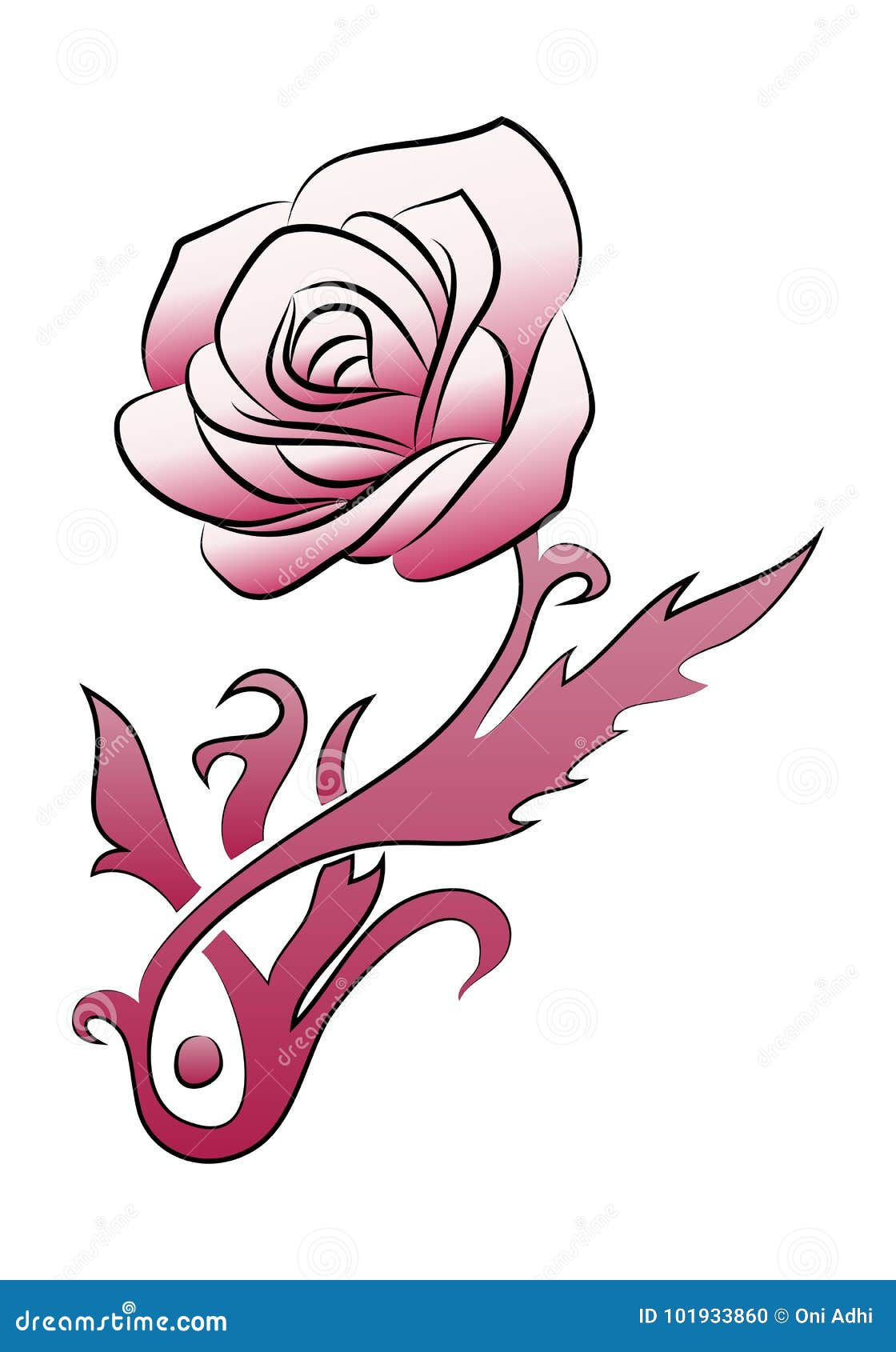Spike flower tattoo stock illustration. Illustration of ornament ...