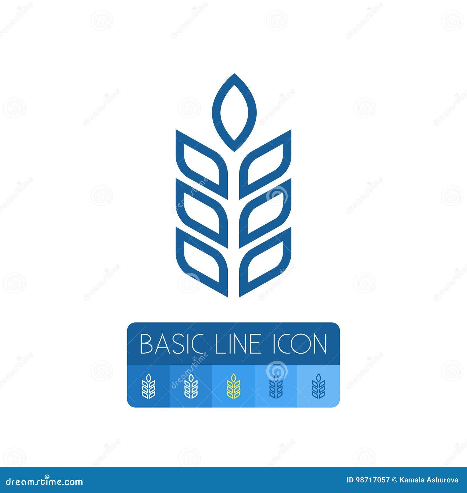 Spike Outline. Barley Vector Element Can Be Used for Barley, Spike ...