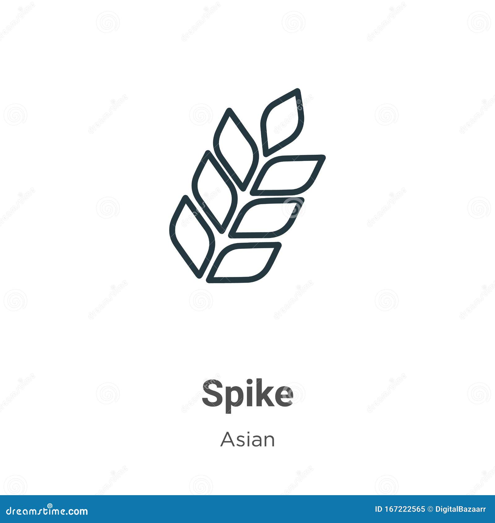 Spike Outline Vector Icon. Thin Line Black Spike Icon, Flat Vector ...