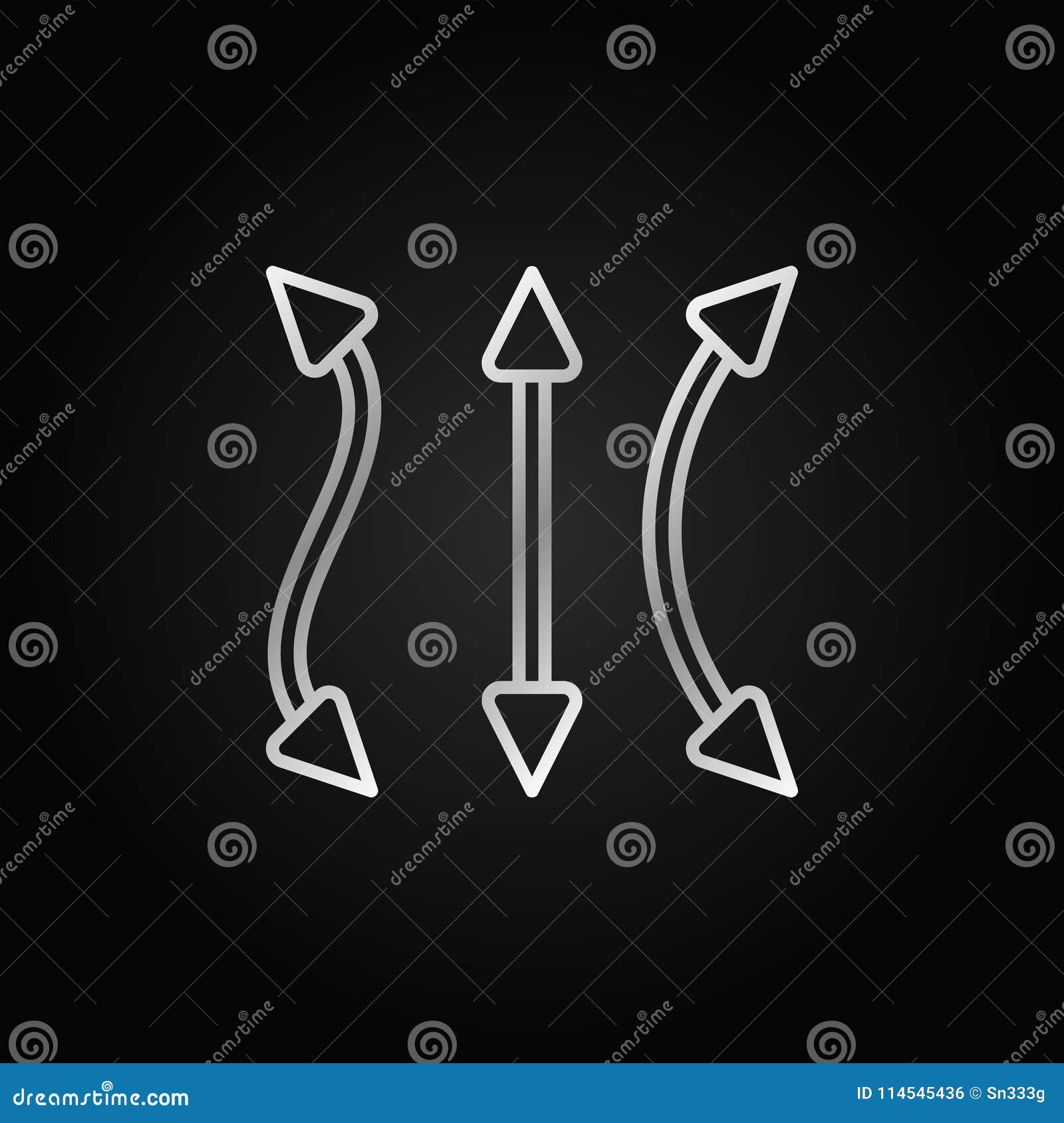 Spike Piercing Barbells Vector Silver Linear Icon or Symbol Stock ...