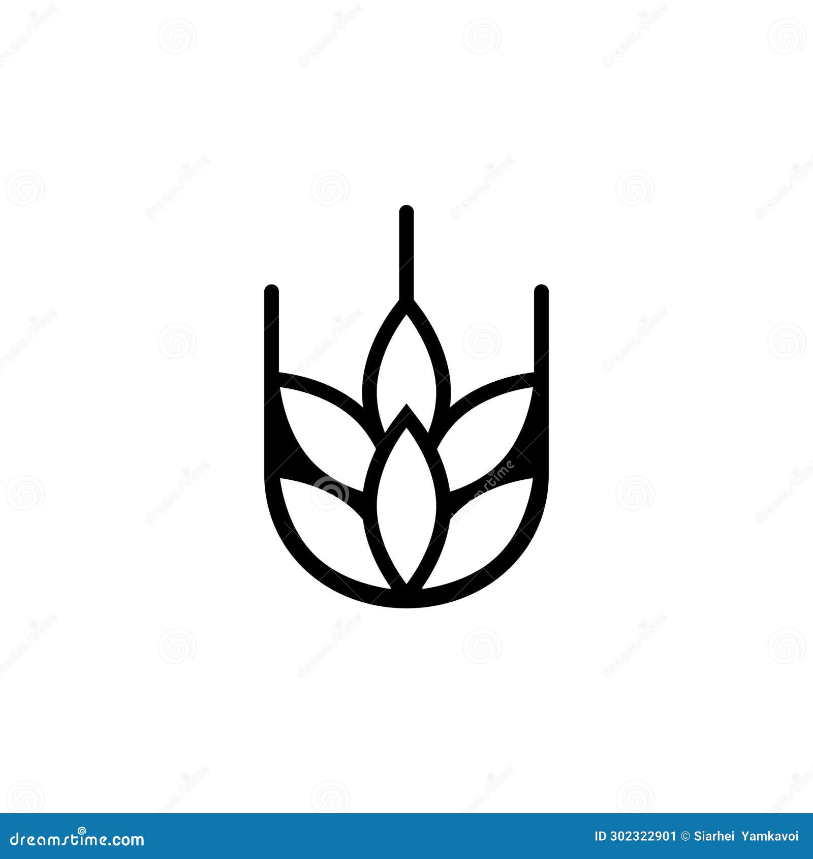 Spike of Wheat with Grains. Vector Illustration Stock Vector ...