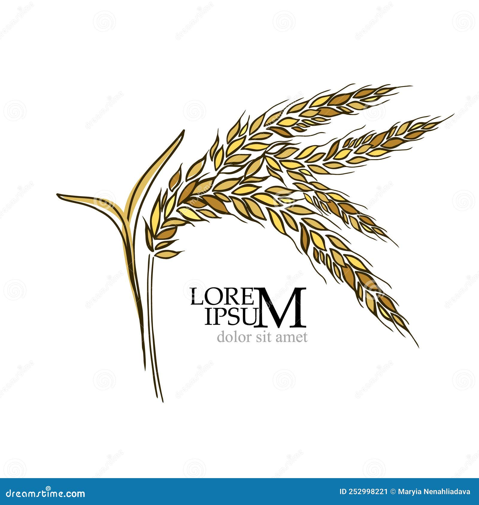 Spike of Wheat Logo. Vector Illustration Stock Illustration ...