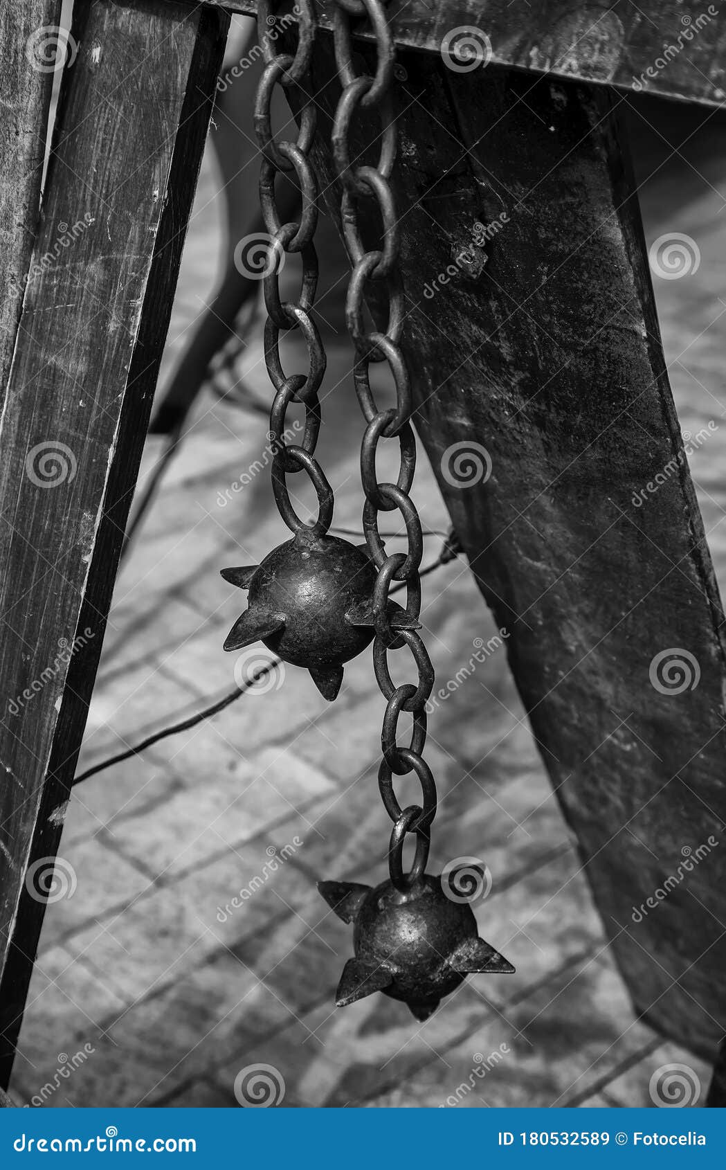 Spiked Balls medieval stock image. Image of weapon, sword - 180532589