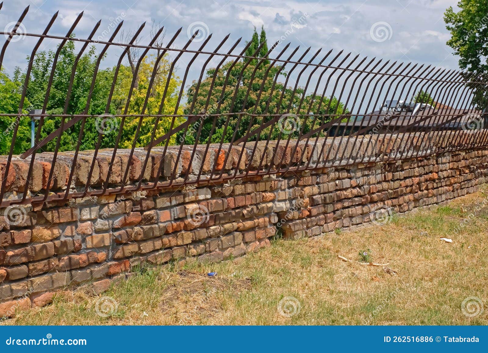 Spiked fence protection stock photo. Image of protect - 262516886