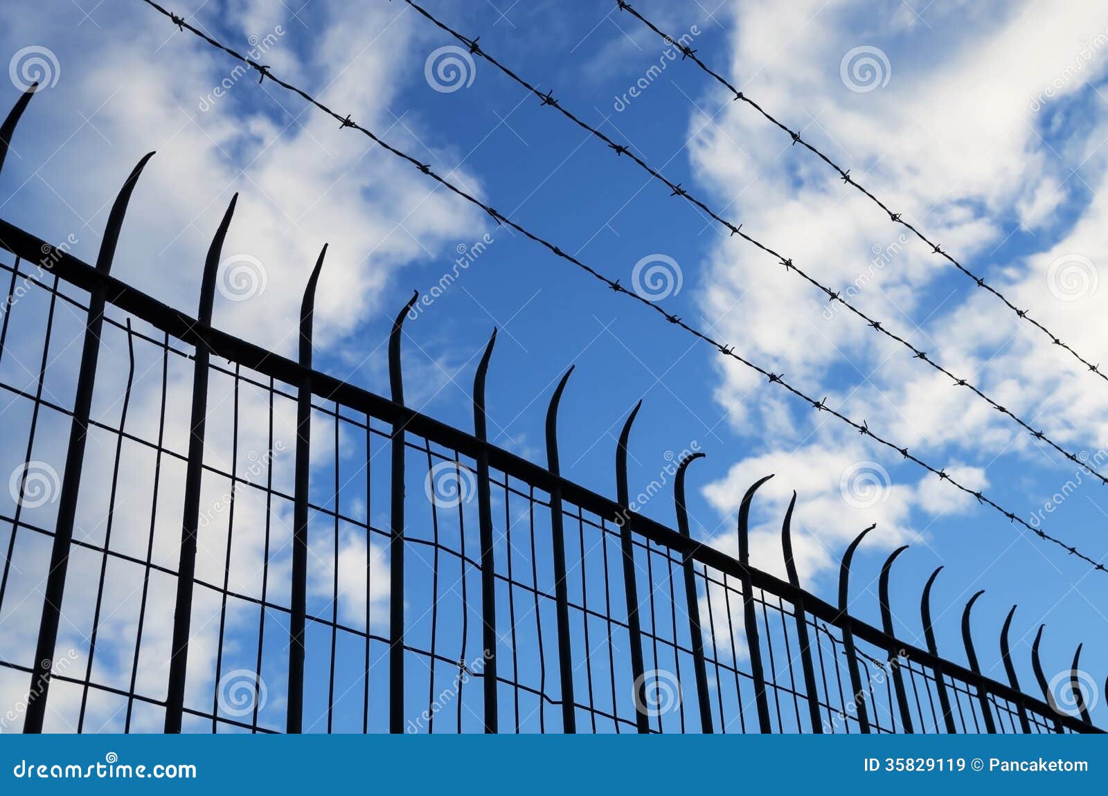 Spiked Fence Silhouette stock image. Image of spikes - 35829119