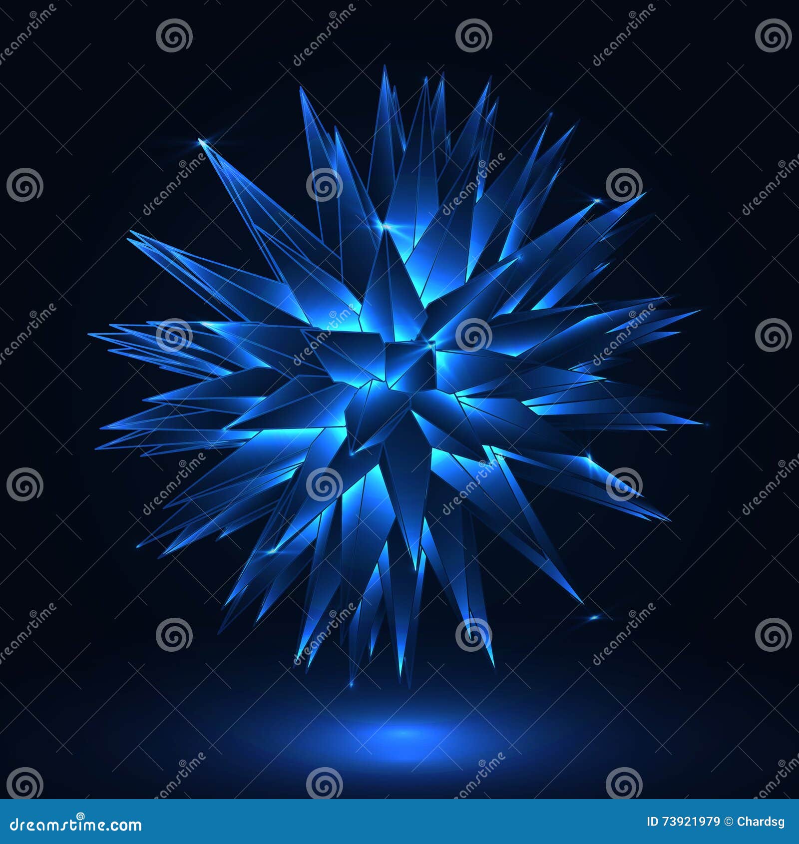 Spiked Object. Blue Abstract Star. Vector. | CartoonDealer.com #73921979