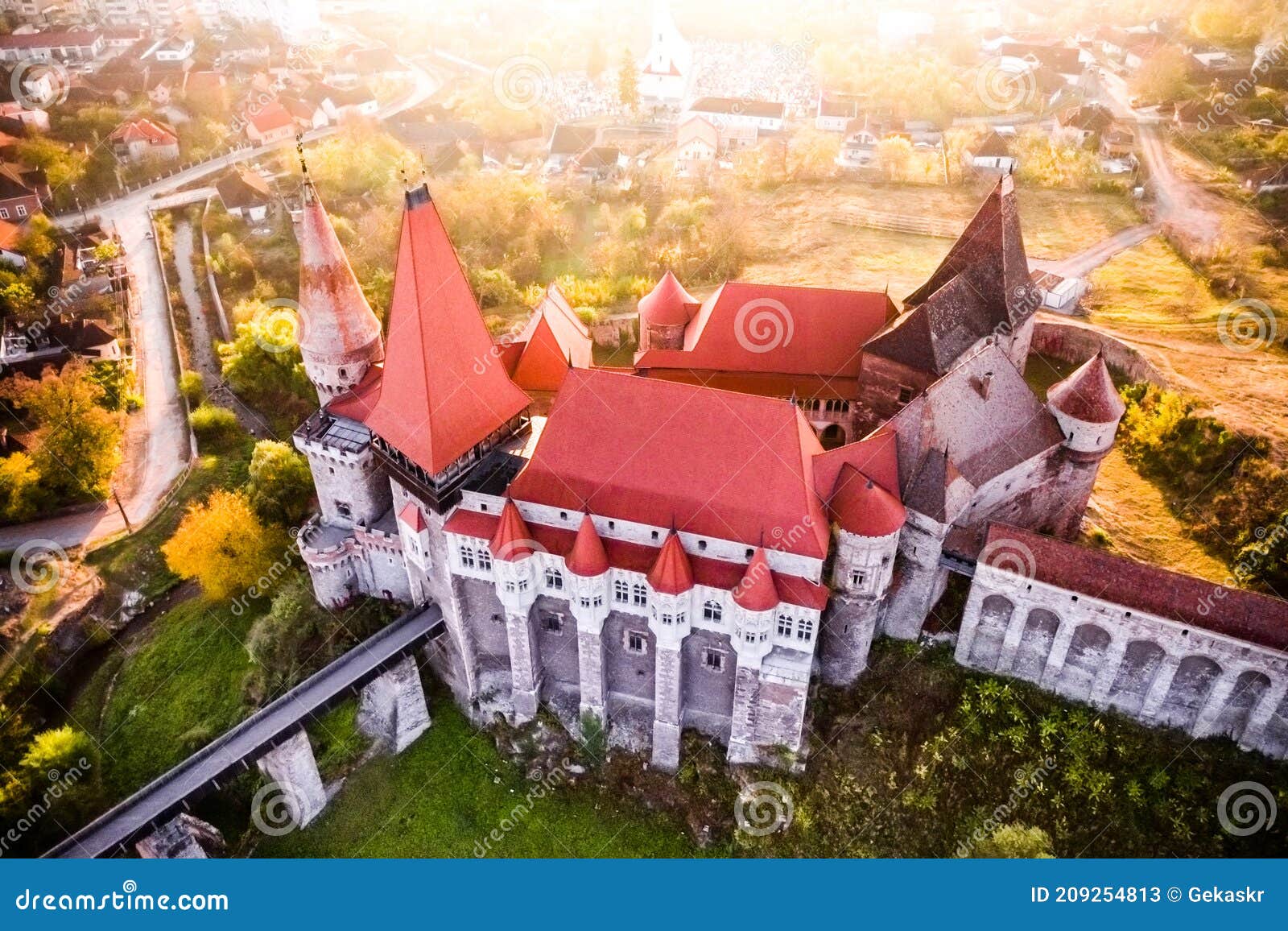 Spiked Roofs of Hunyadi Castle Stock Image - Image of architecture ...
