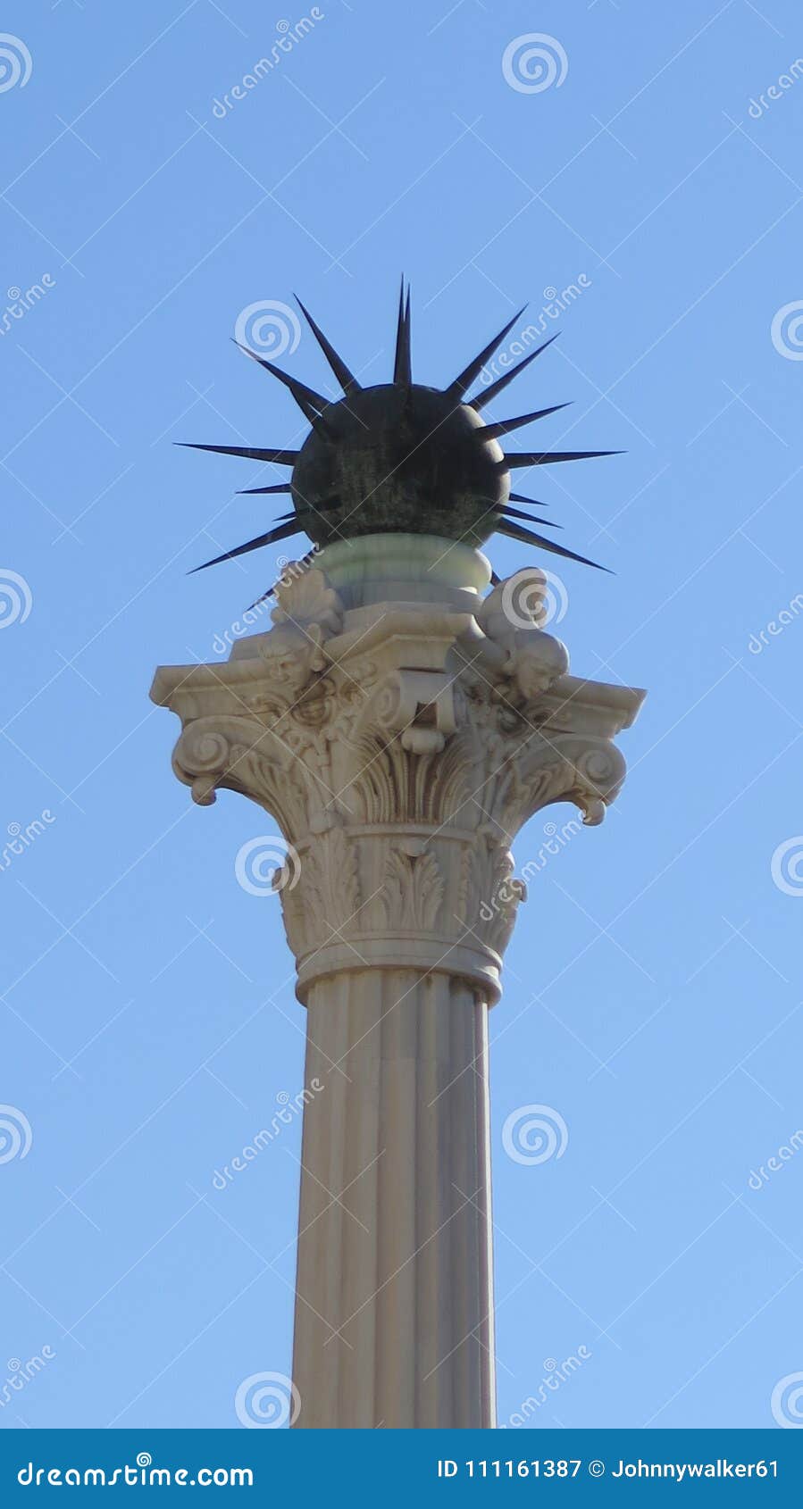 Spiked Sphere on Top of Column Editorial Photography - Image of craft ...