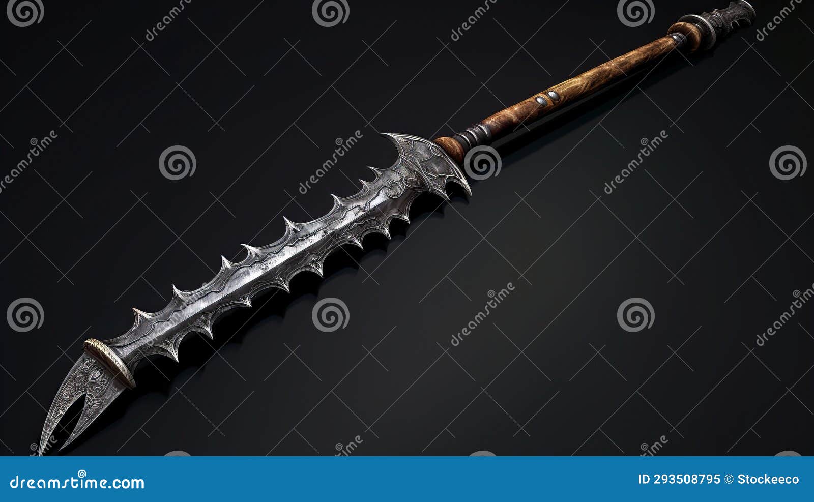 Spiked Sword with Dark Background - Realistic Textures and Fantasy ...