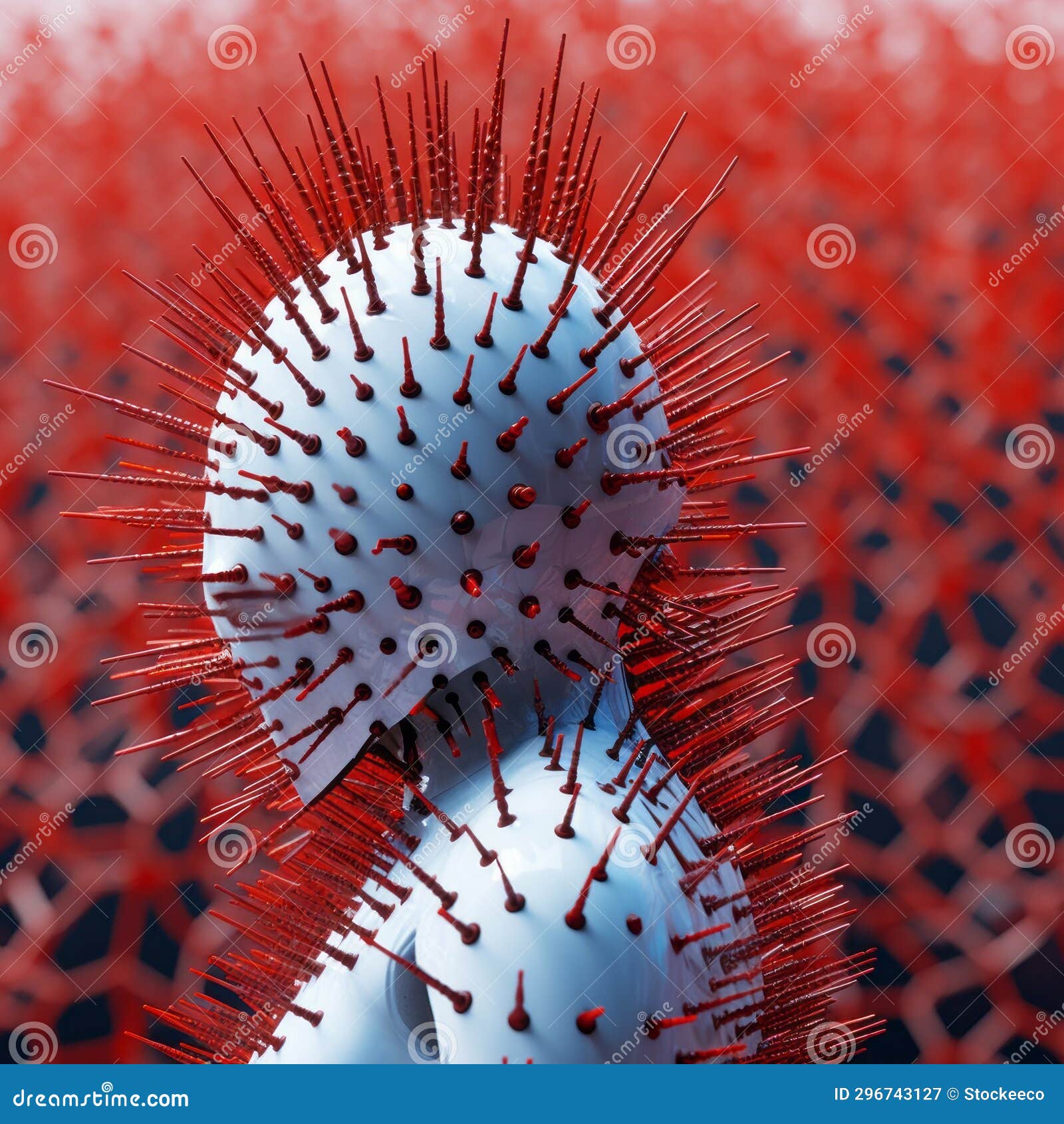 Spikehead: a 3d Rendered Image of a Human Head with Spikes Stock ...