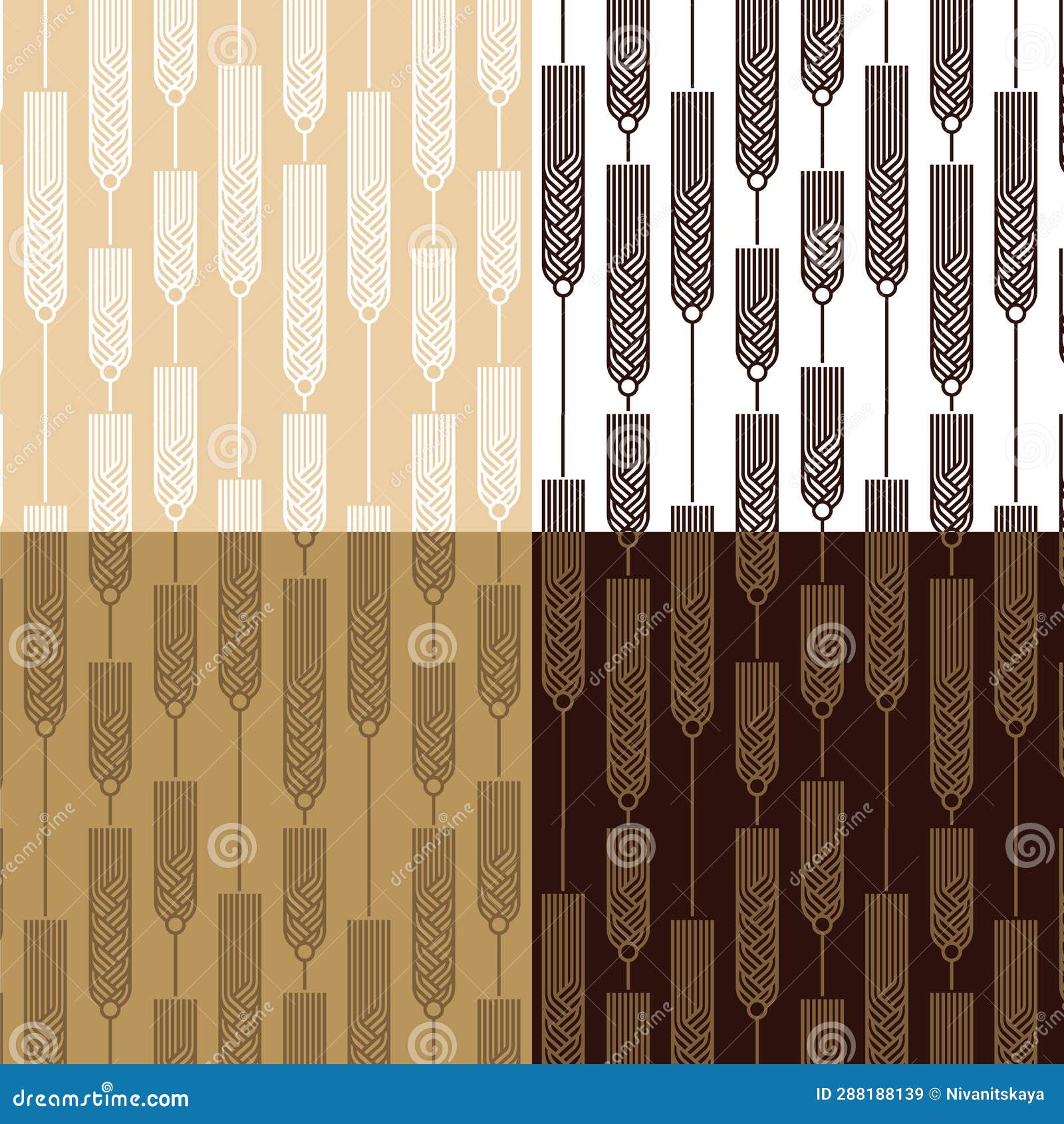 Spikelets Seamless Patterns. Set of Different Backgrounds. Patterns for ...