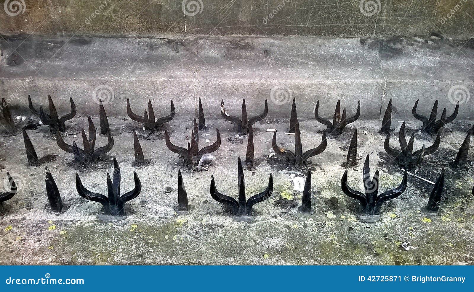 Spikes on ledge stock image. Image of security, limestone - 42725871