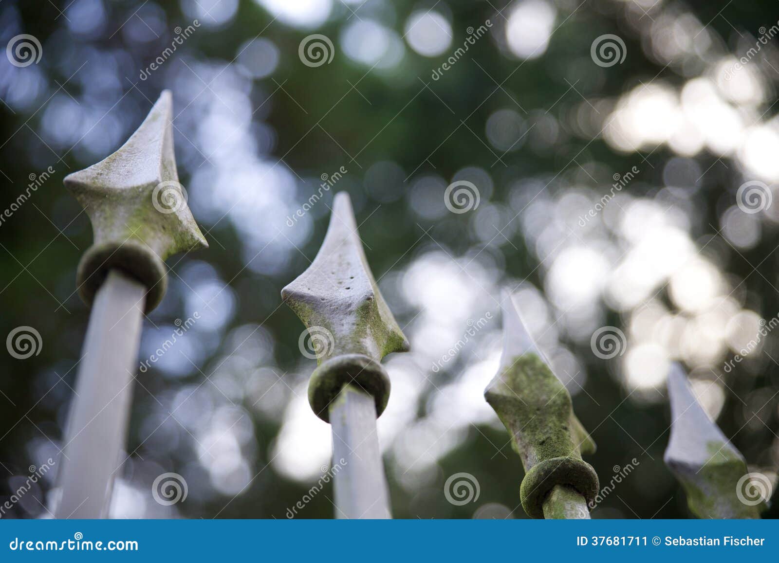 Spikes On Old Wrought Iron Fence Stock Image | CartoonDealer.com #37681711