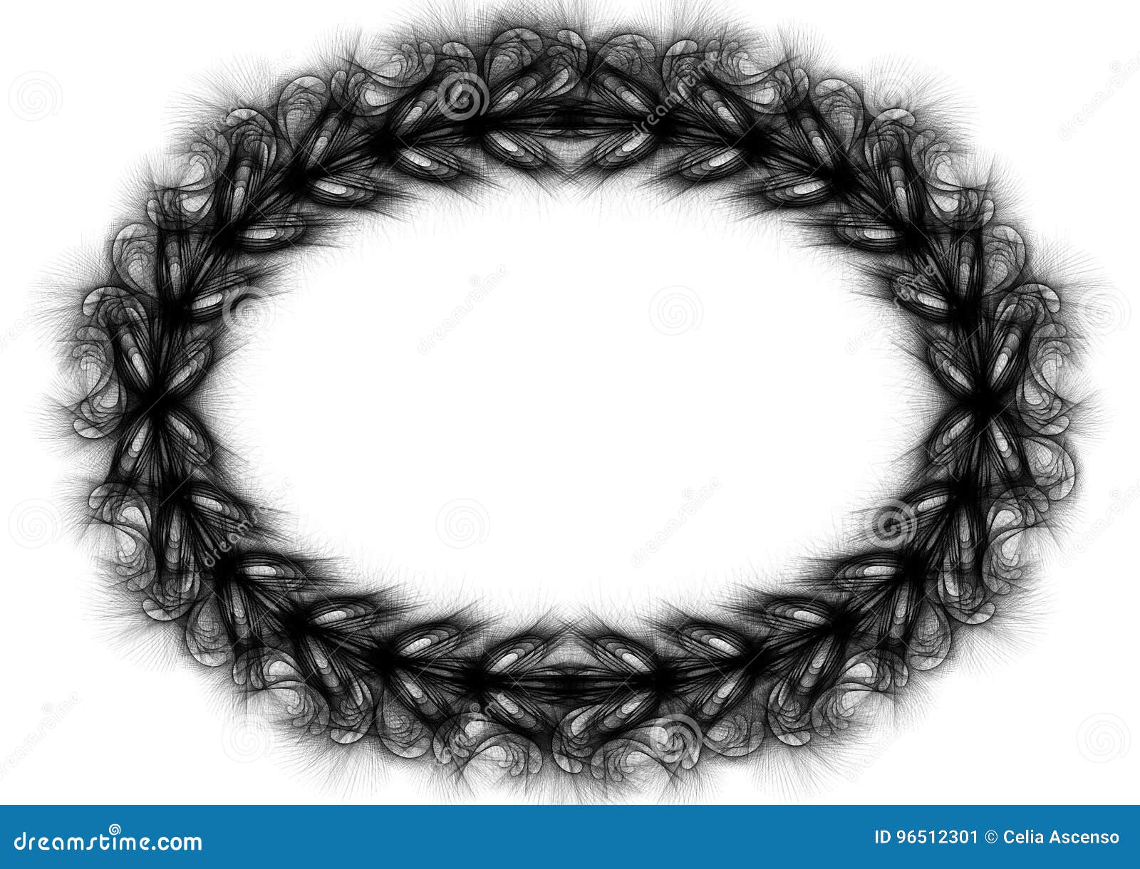 Spikes Oval Border Frame Wreath Stock Illustration - Illustration of ...