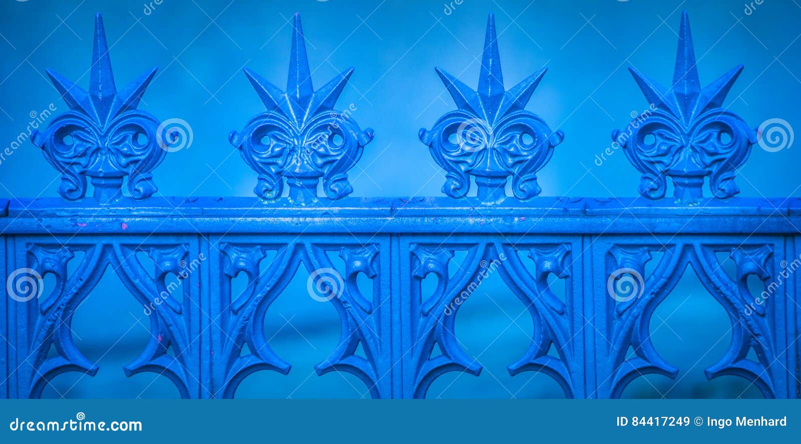 Spiky Blue and Abstract Fence Stock Image - Image of spiky, signs: 84417249